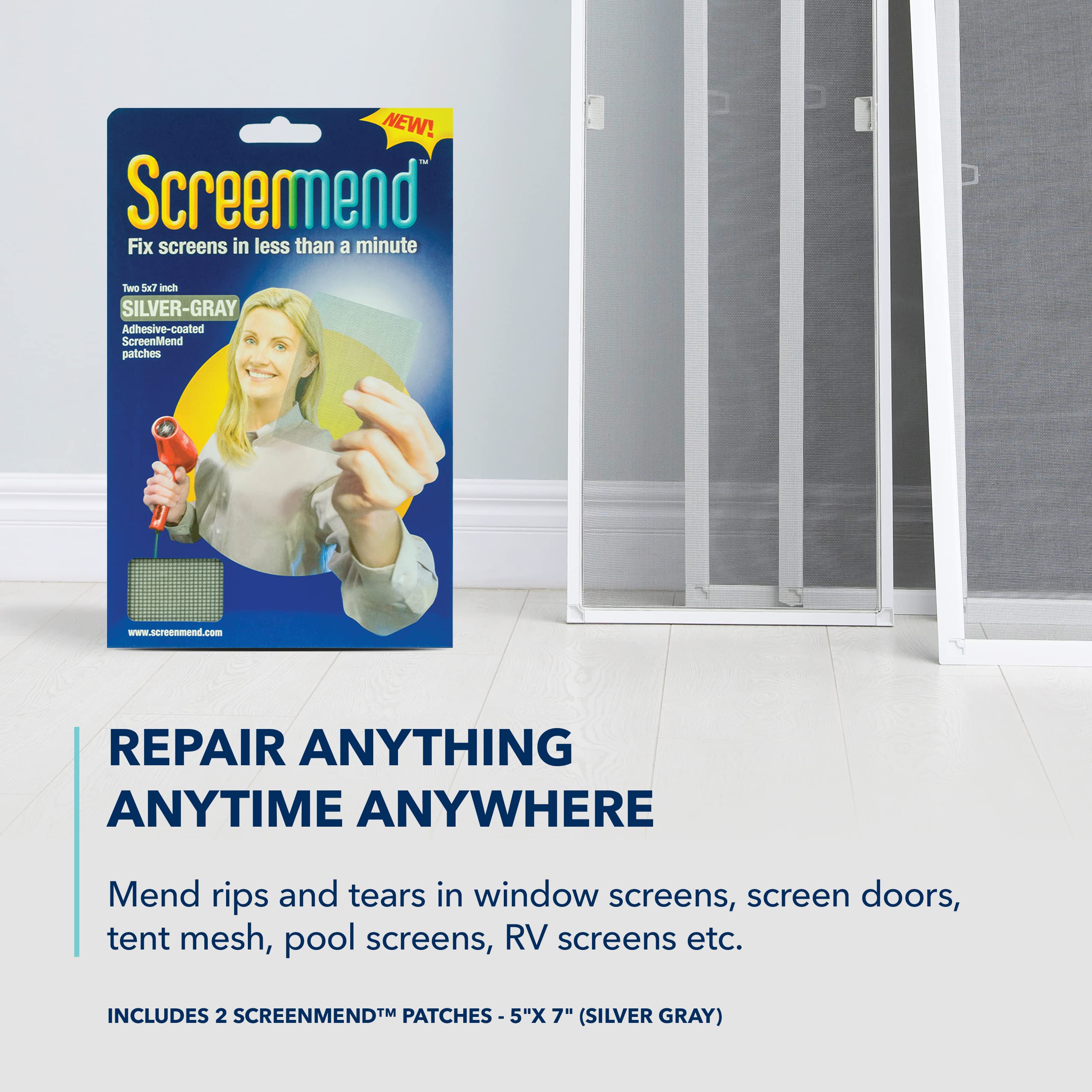 Snapklik.com : Window Screen Repair Kit - 5"x7" Patch Silver
