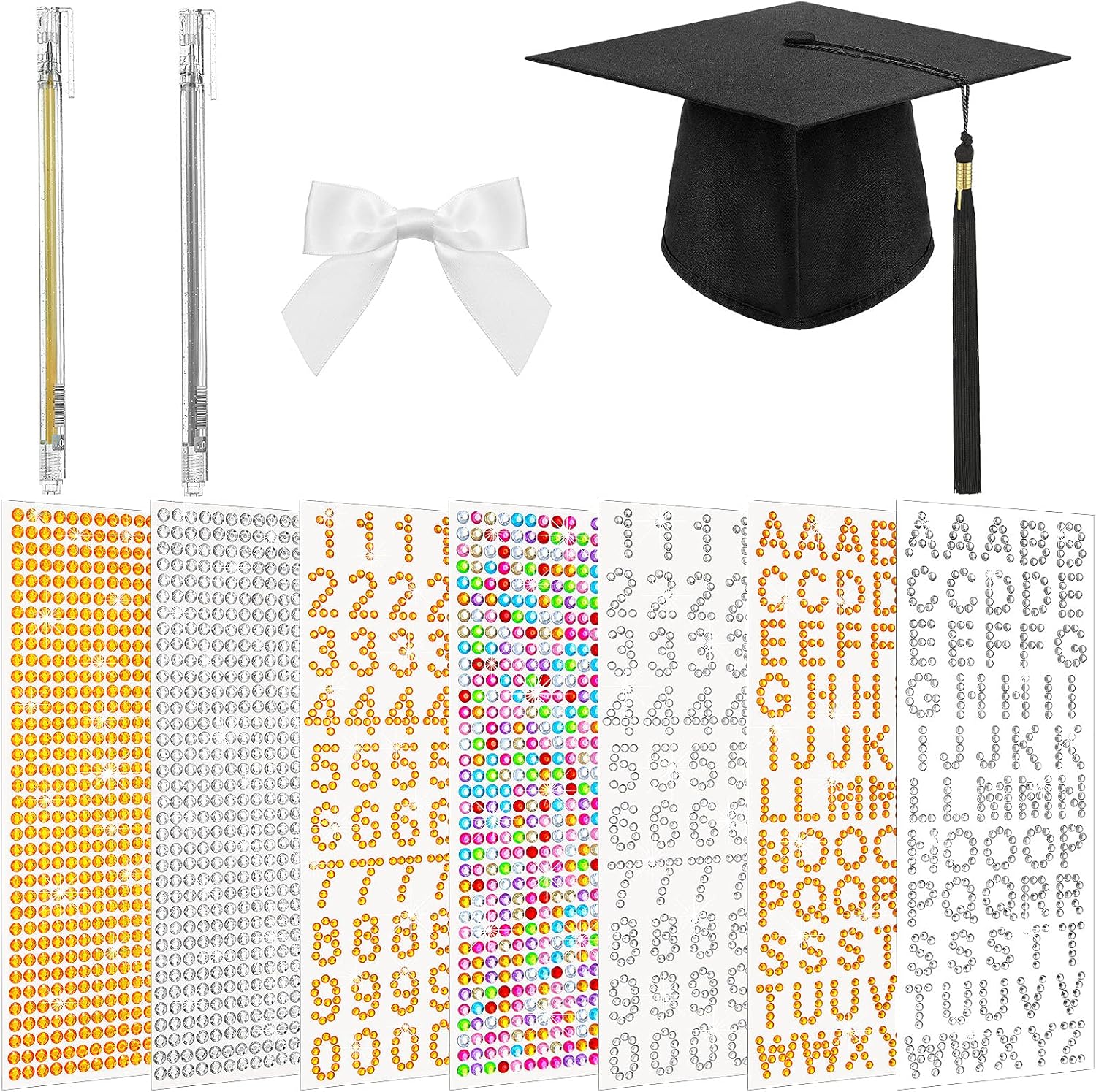 Amazon.com: Geyoga 11 Pieces Graduation Cap Decoration Kit, Graduation ...