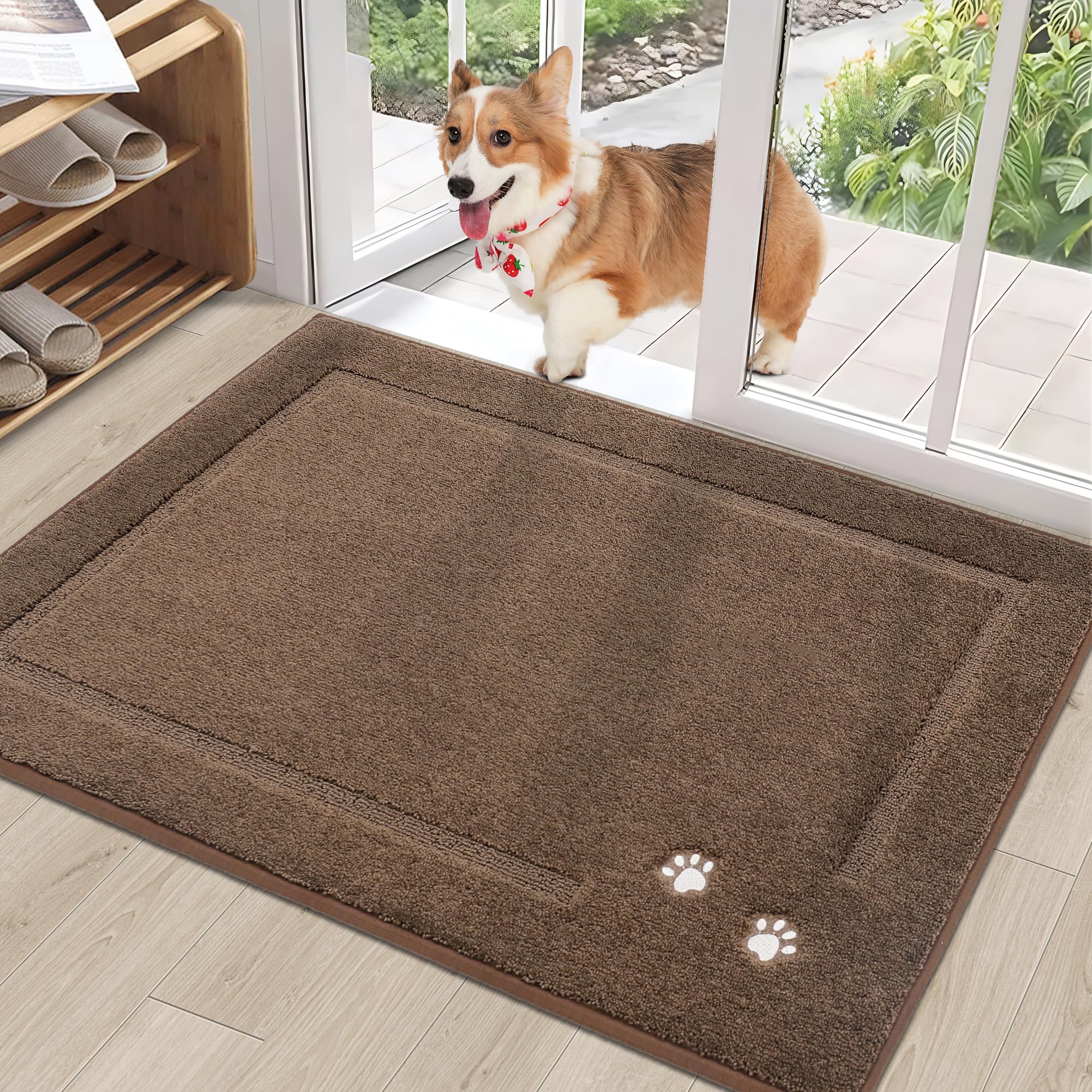 Amazon.com: BEQHAUSE Dog Door Mat for Muddy Paws Absorbent Dirt Trapper ...