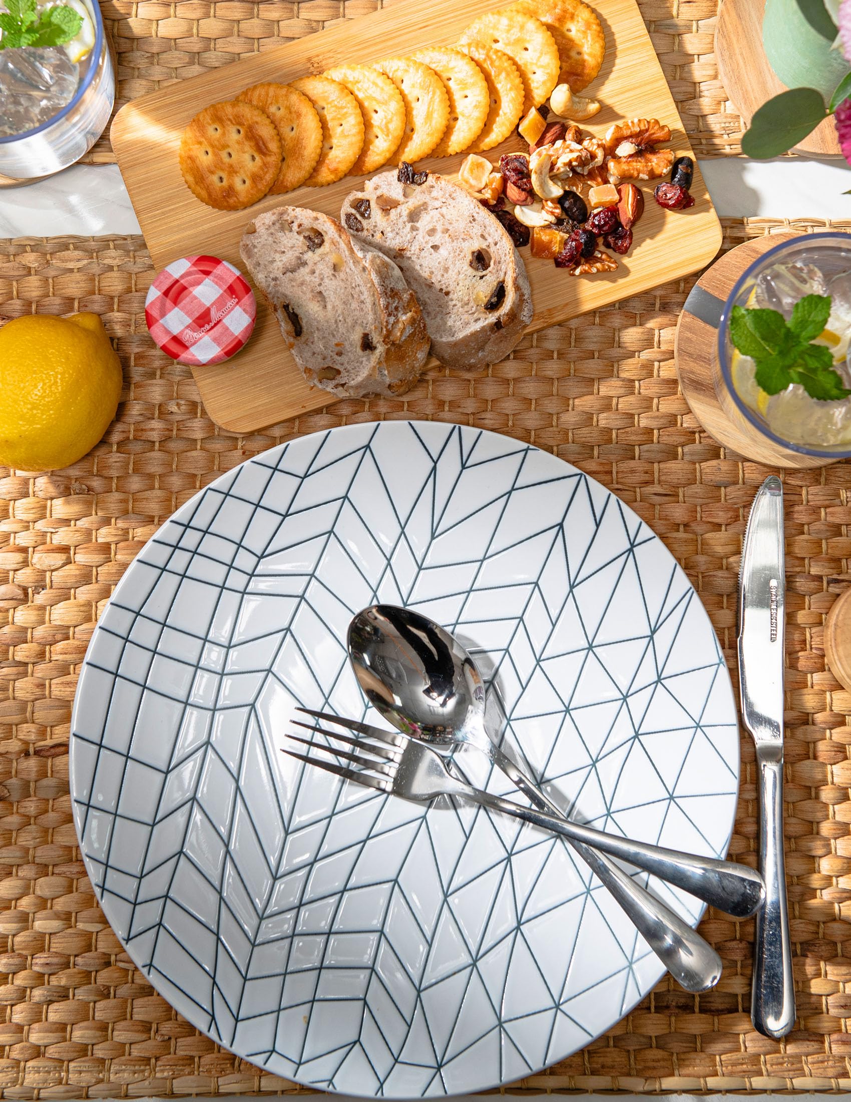 Snapklik.com : BZYOO 12 Piece Ceramic Dinnerware Set Modern ...