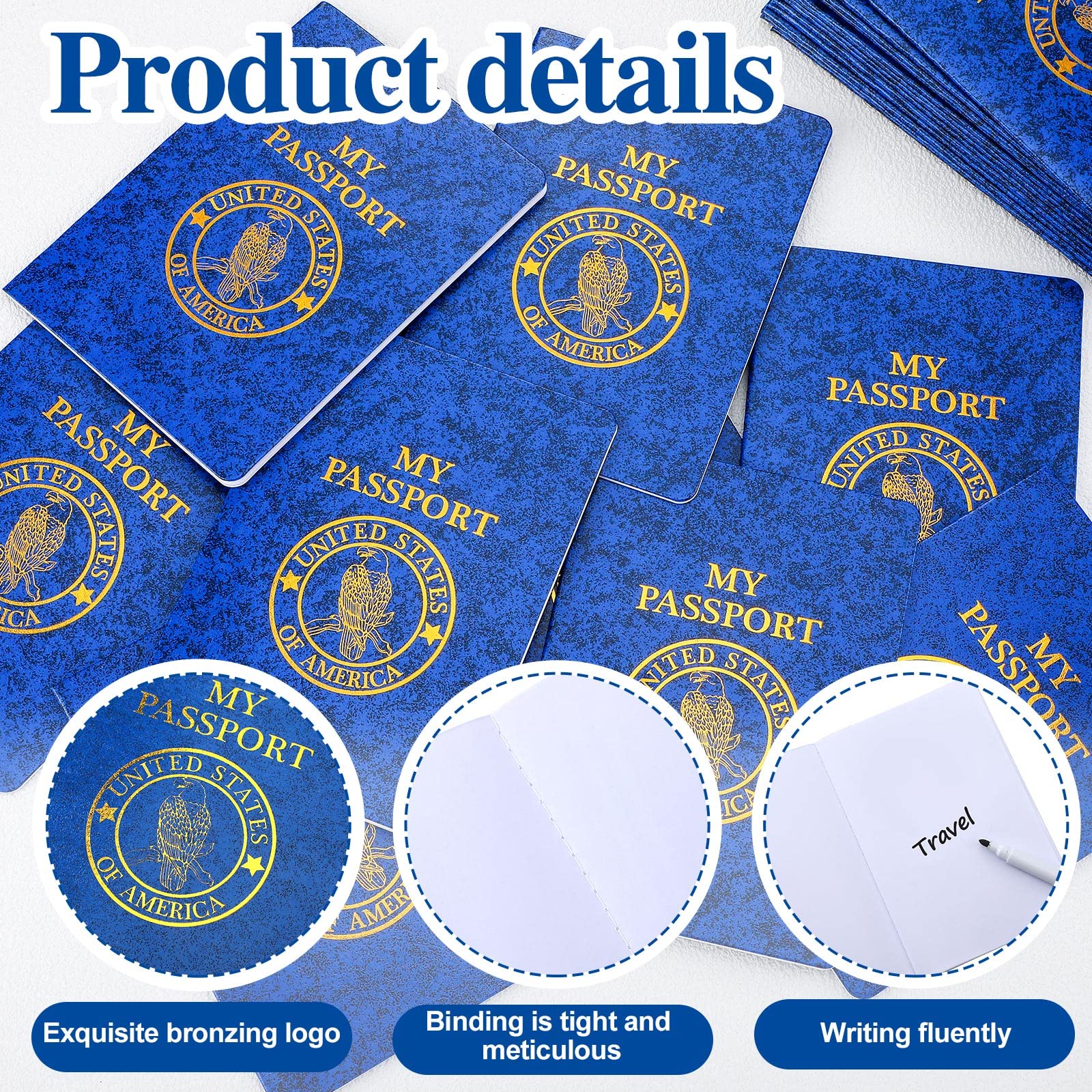 Snapklik.com : Woanger 150 Pcs Blank Passport Book Blue Passport ...