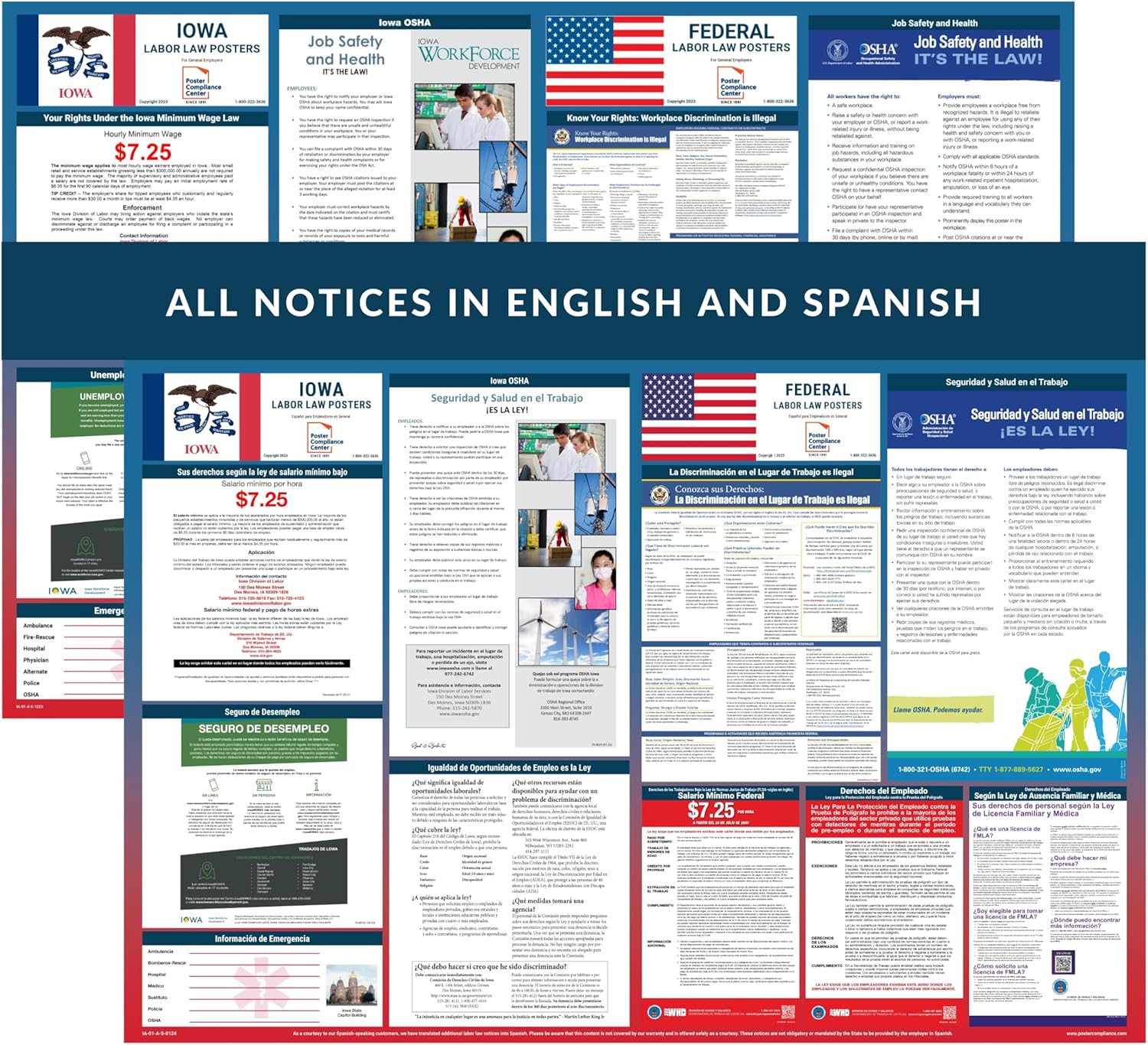 Amazon.com : 2025 Iowa Labor Law Poster State, Federal, OSHA Compliant ...