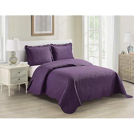 Amazon.com: Fancy Collection Luxury Bedspread Coverlet Embossed Bed ...