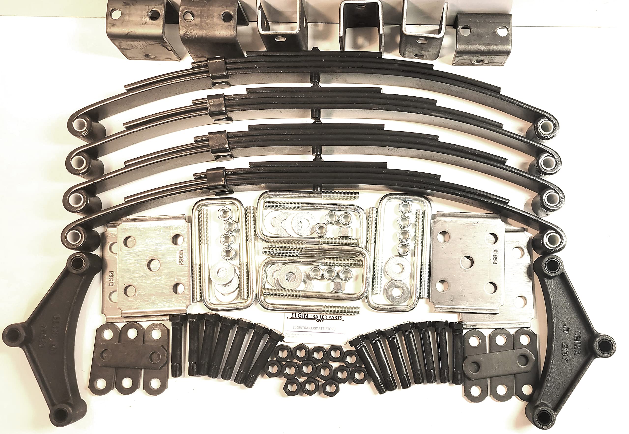 Amazon.com: 4 leaf springs 7000 gvw 3500 lb axle Hanger kit tandem (4 ...