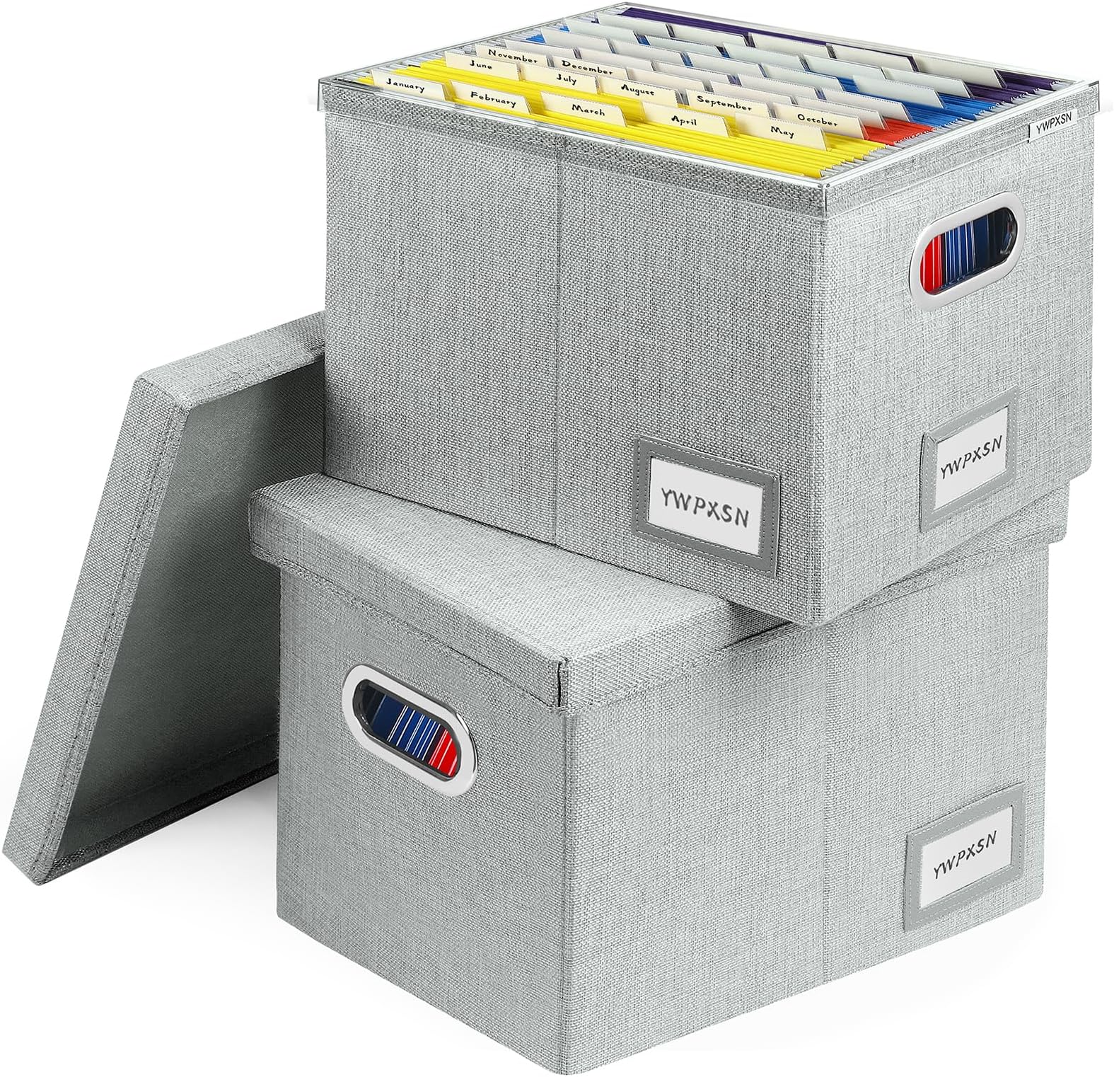 Amazon.com: YWPXSN File Organizer Box with Lid - Hanging File Box with ...