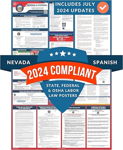 Amazon.com: 2024 Nevada Labor Law Poster State, Federal, OSHA Compliant ...