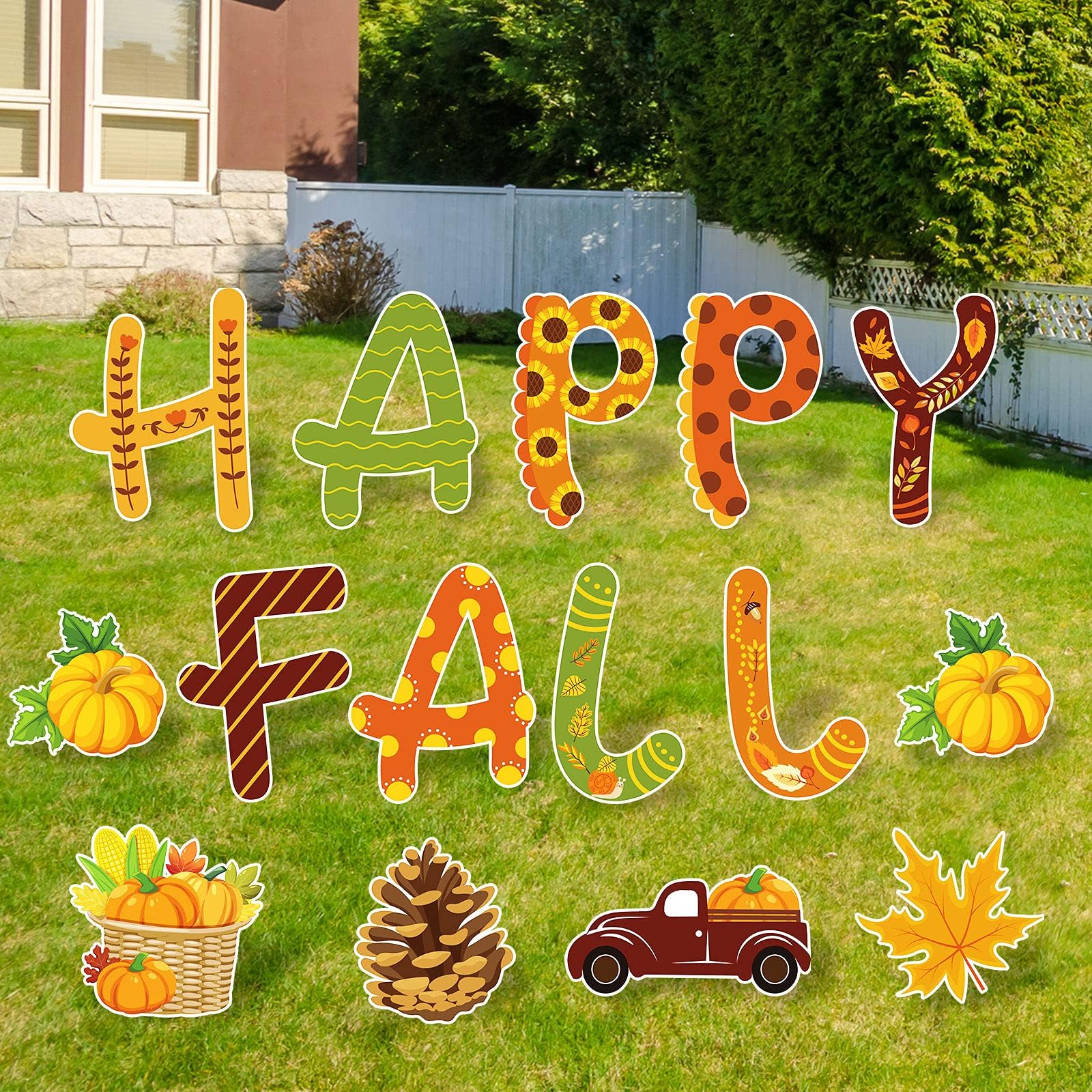 Amazon.com : Fall Thanksgiving Yard Signs Decorations - 9Pcs Outdoor ...