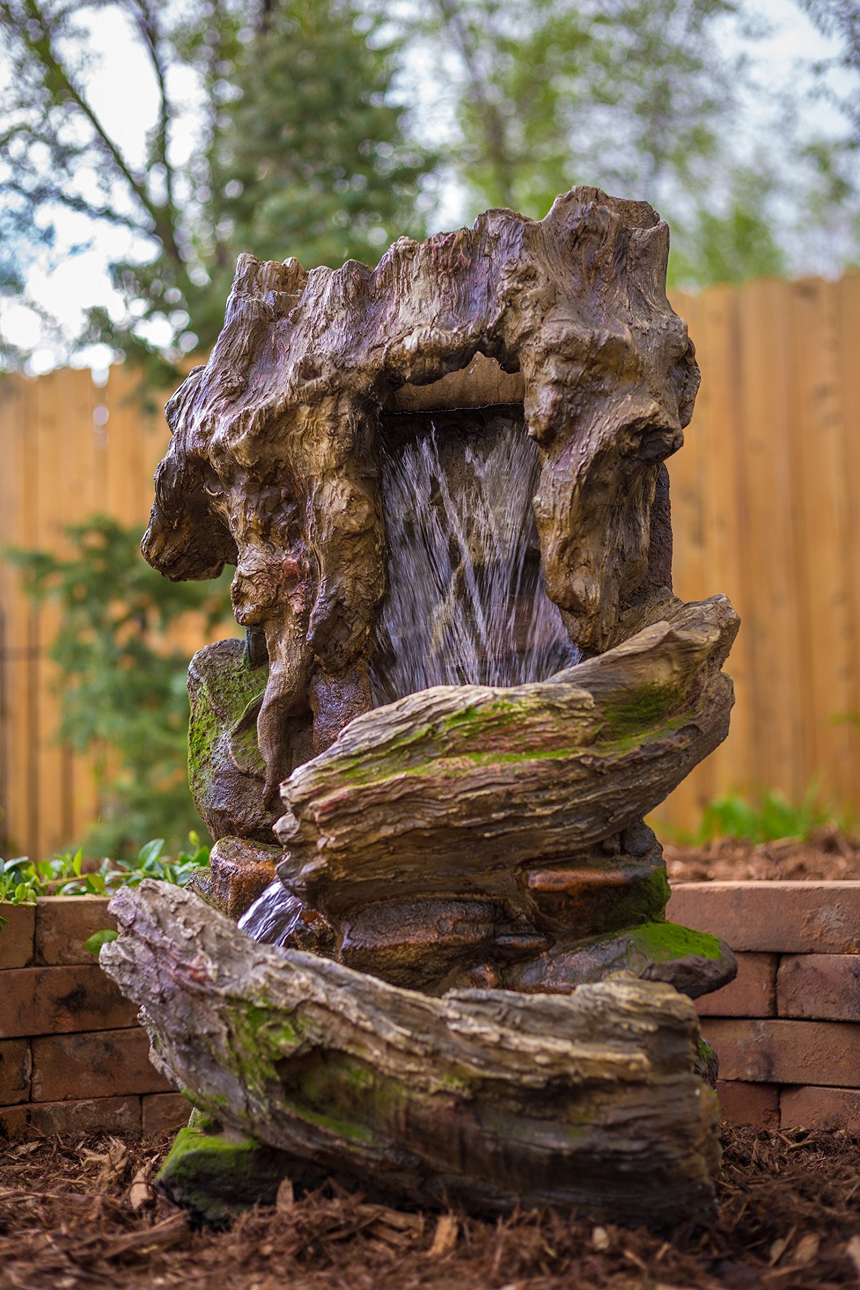 Log Outdoor Water Feature Wishing Well Water Feature Wooden | Garden