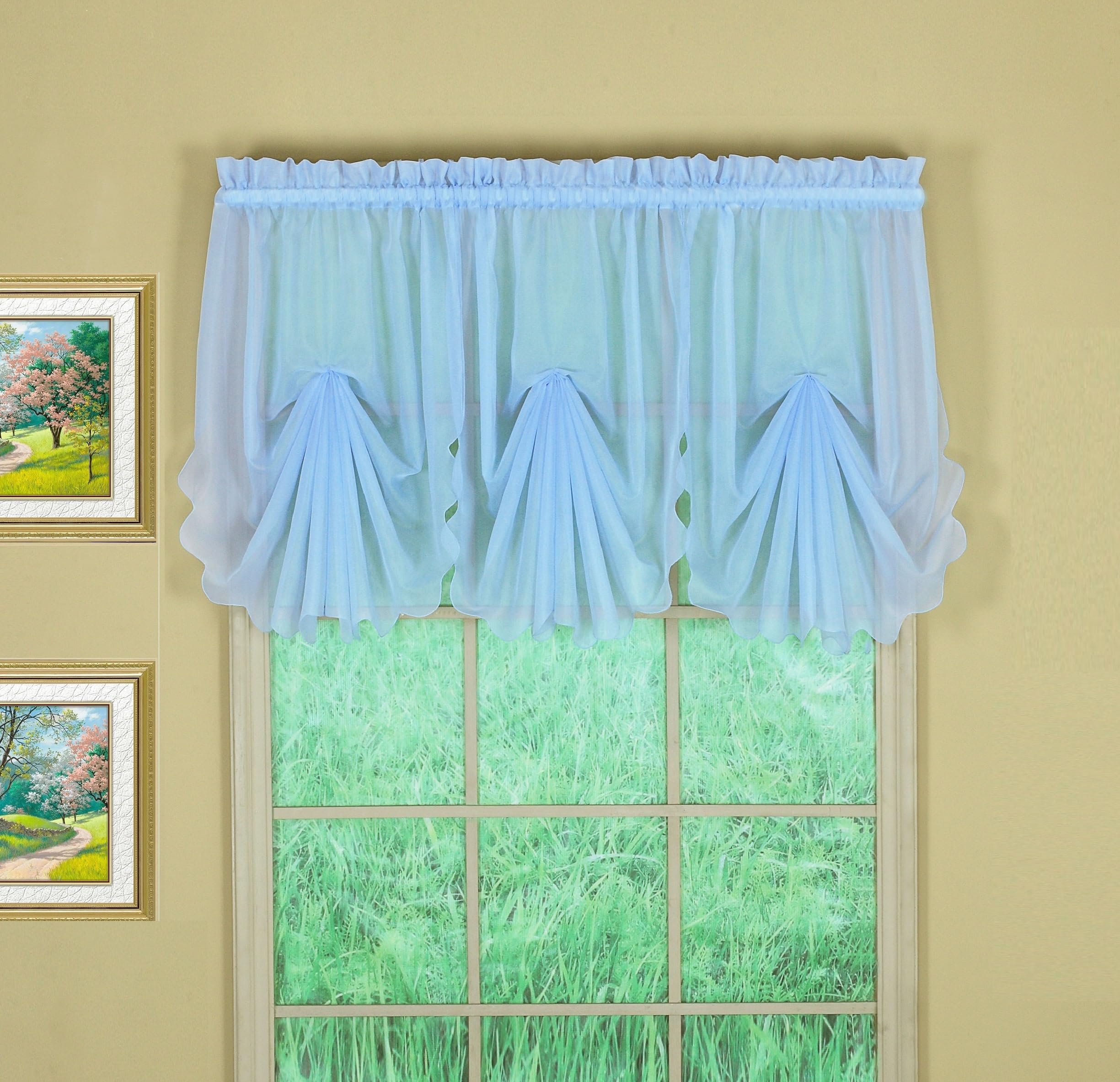Amazon.com: Today's Curtain Emelia Original Voile Fan Insert, Sky Blue ...