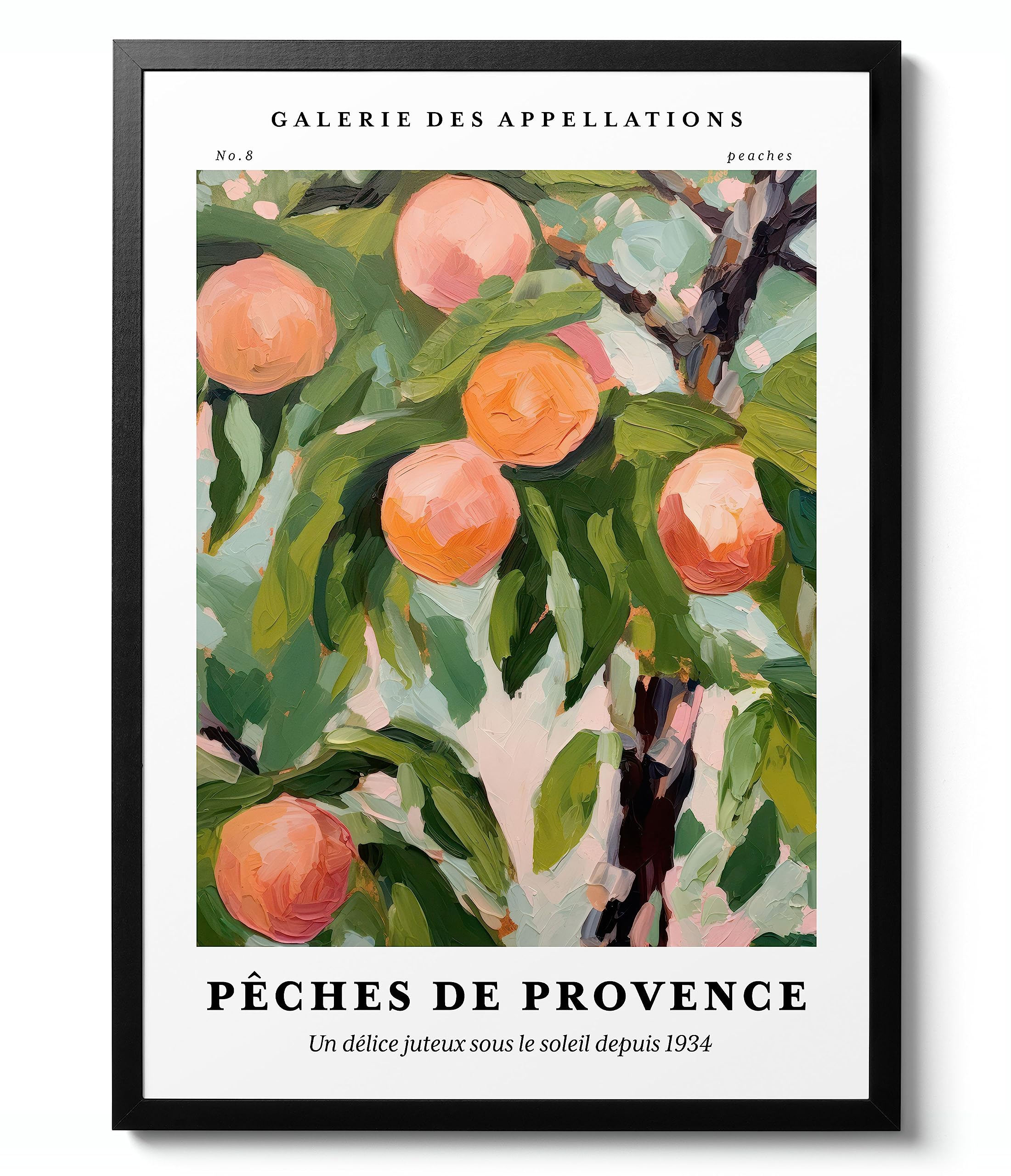 Peaches - Provence, Minimalist Print Abstract Art Fruit Exhibition ...