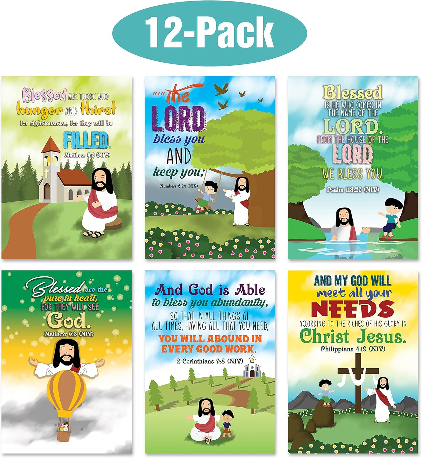 Christian God’s Blessings Posters (12-Pack) – Inspirational Bible ...