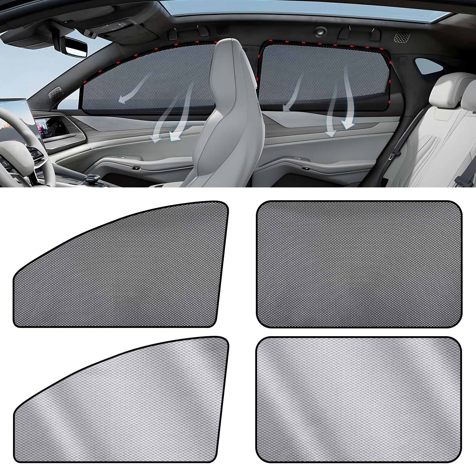 Amazon.com: XCBYT Car Window Shades - 4 Pack Side Window Sun Shade ...