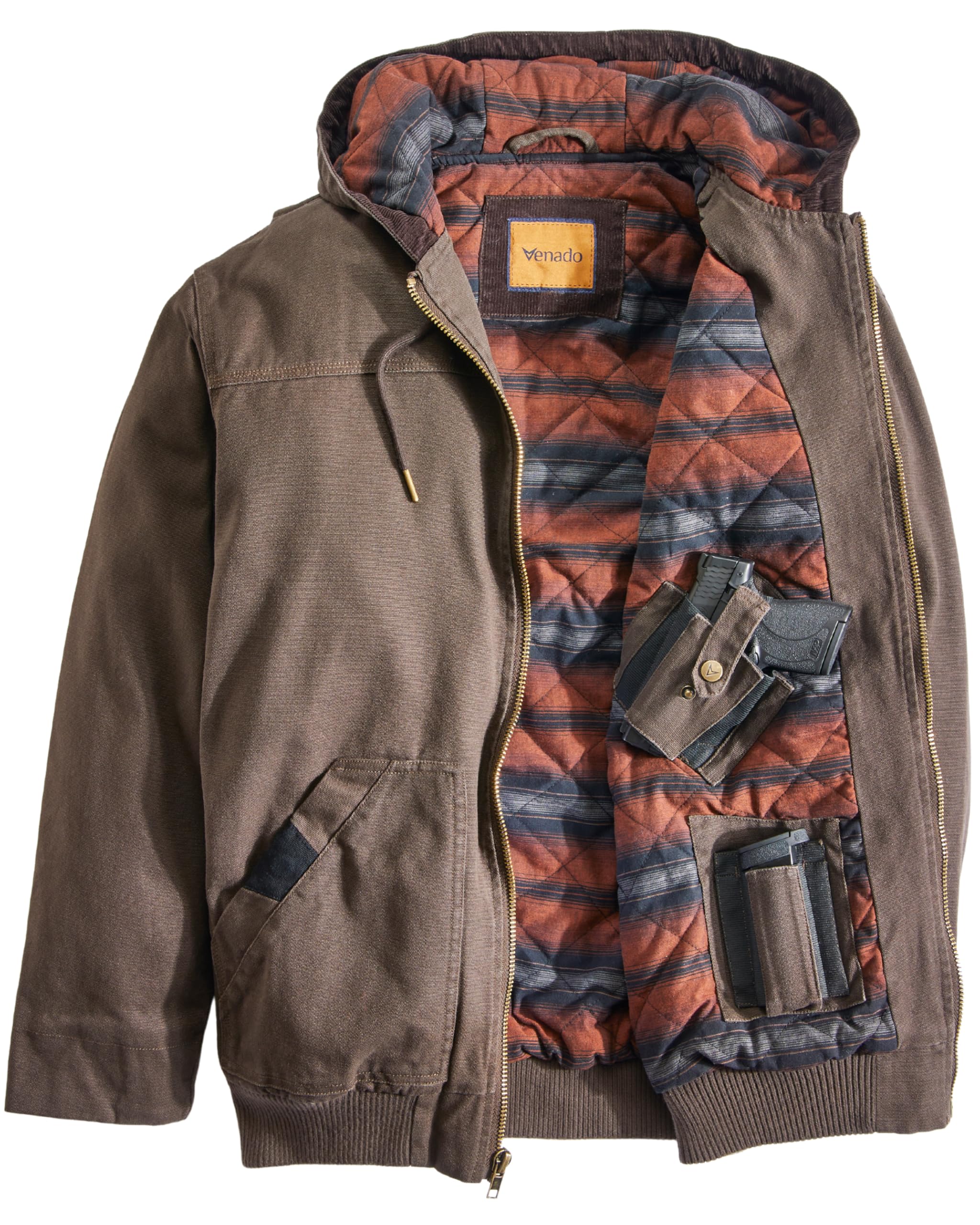 Snapklik.com : Venado Mens Concealed Carry Work Force Jacket - Interior ...