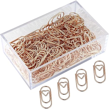 Amazon.com : Rose Gold Paper Clips 200 pcs Smooth Finish Steel Wire ...