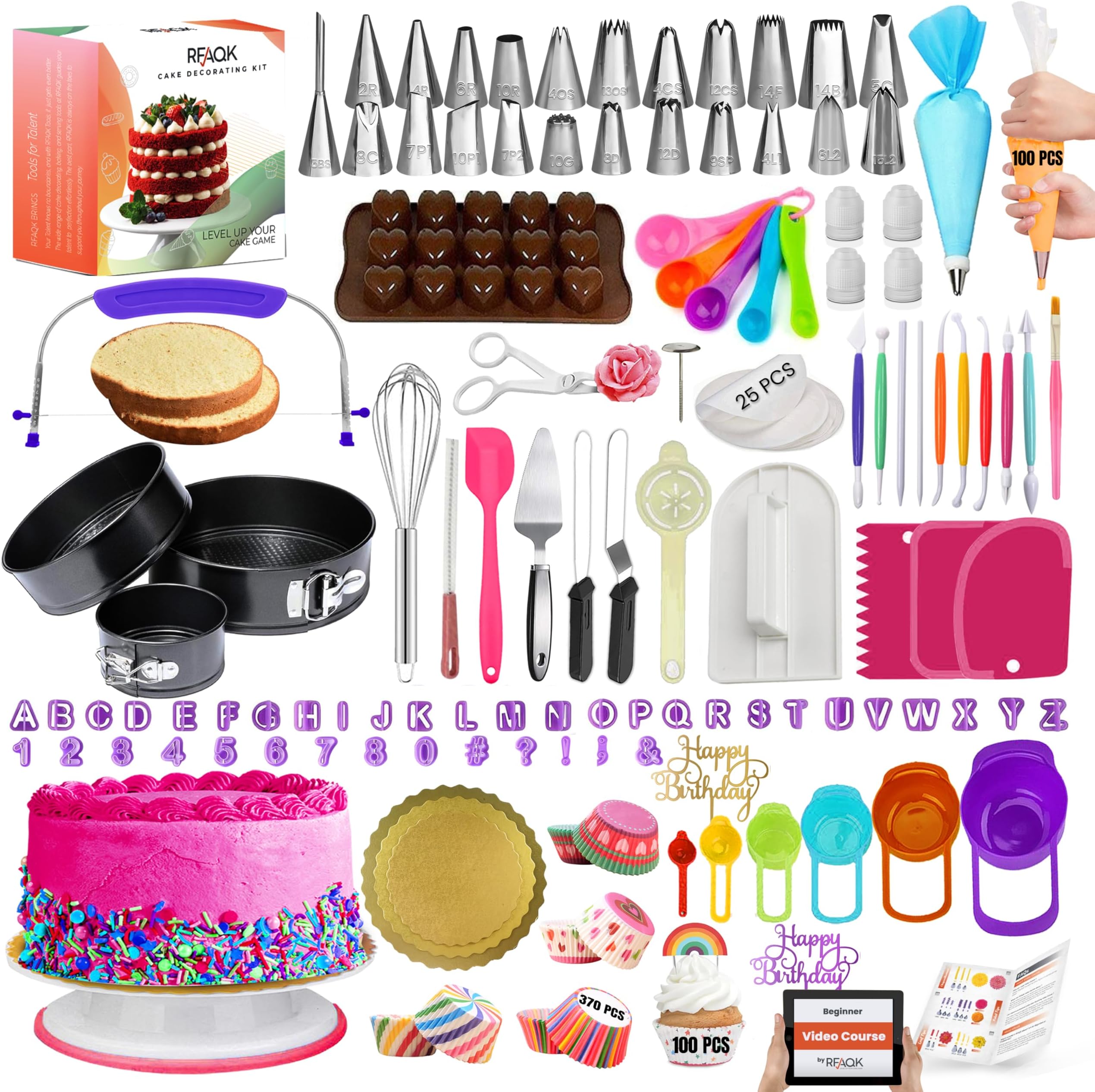 Amazon.com: MCK Complete Cake Baking Set Bakery Tools for Beginner ...