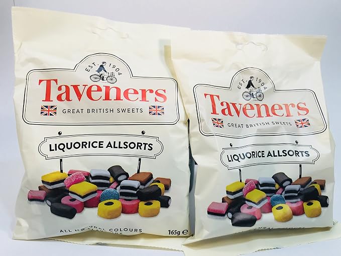 Amazon.com : Taveners Liquorice Allsorts Great British Sweets 165g Pack ...