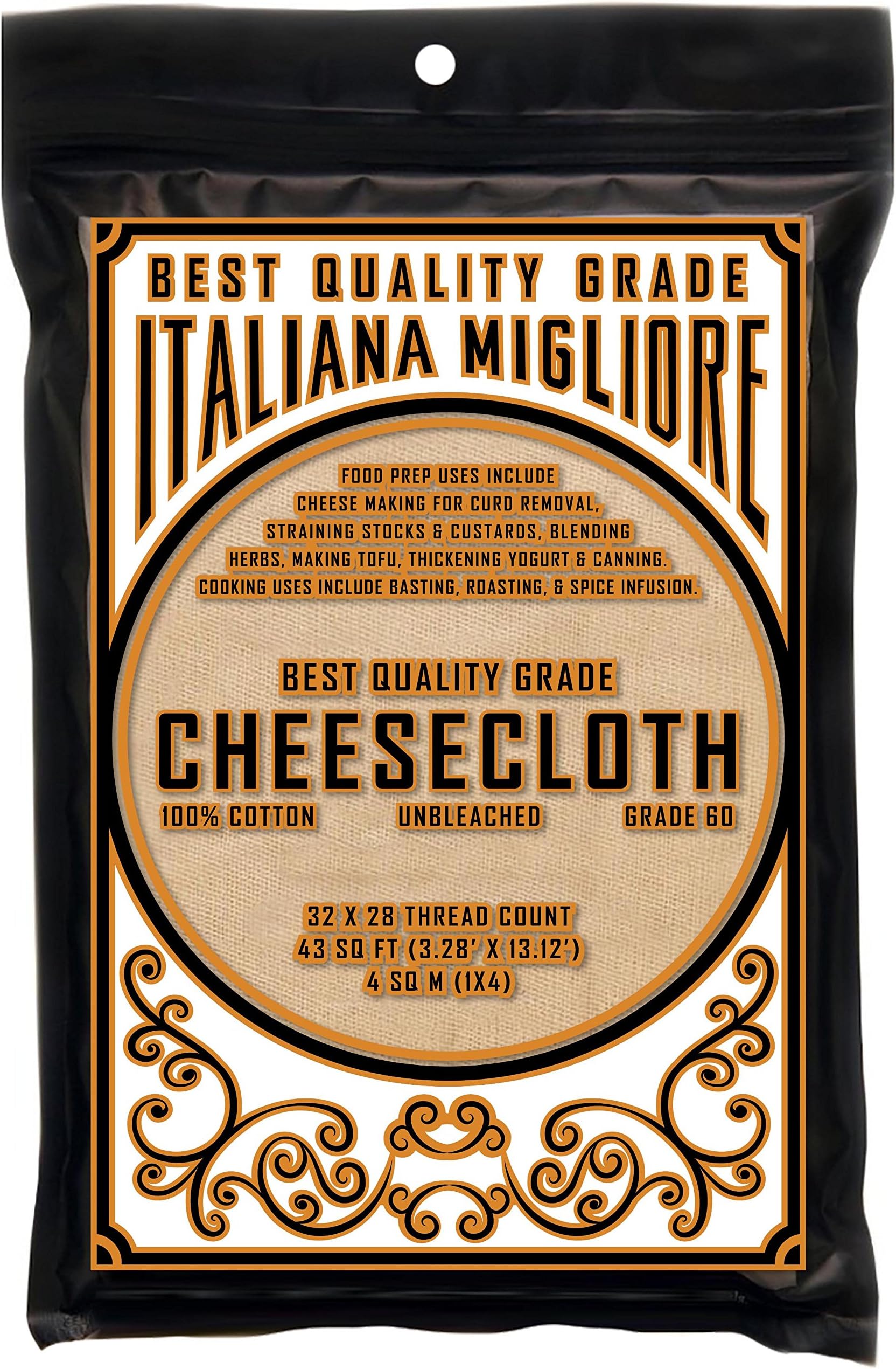 Amazon.com: Cheesecloth 43 Sq Ft *Chef Premium FOOD GRADE 60* Fine Mesh ...