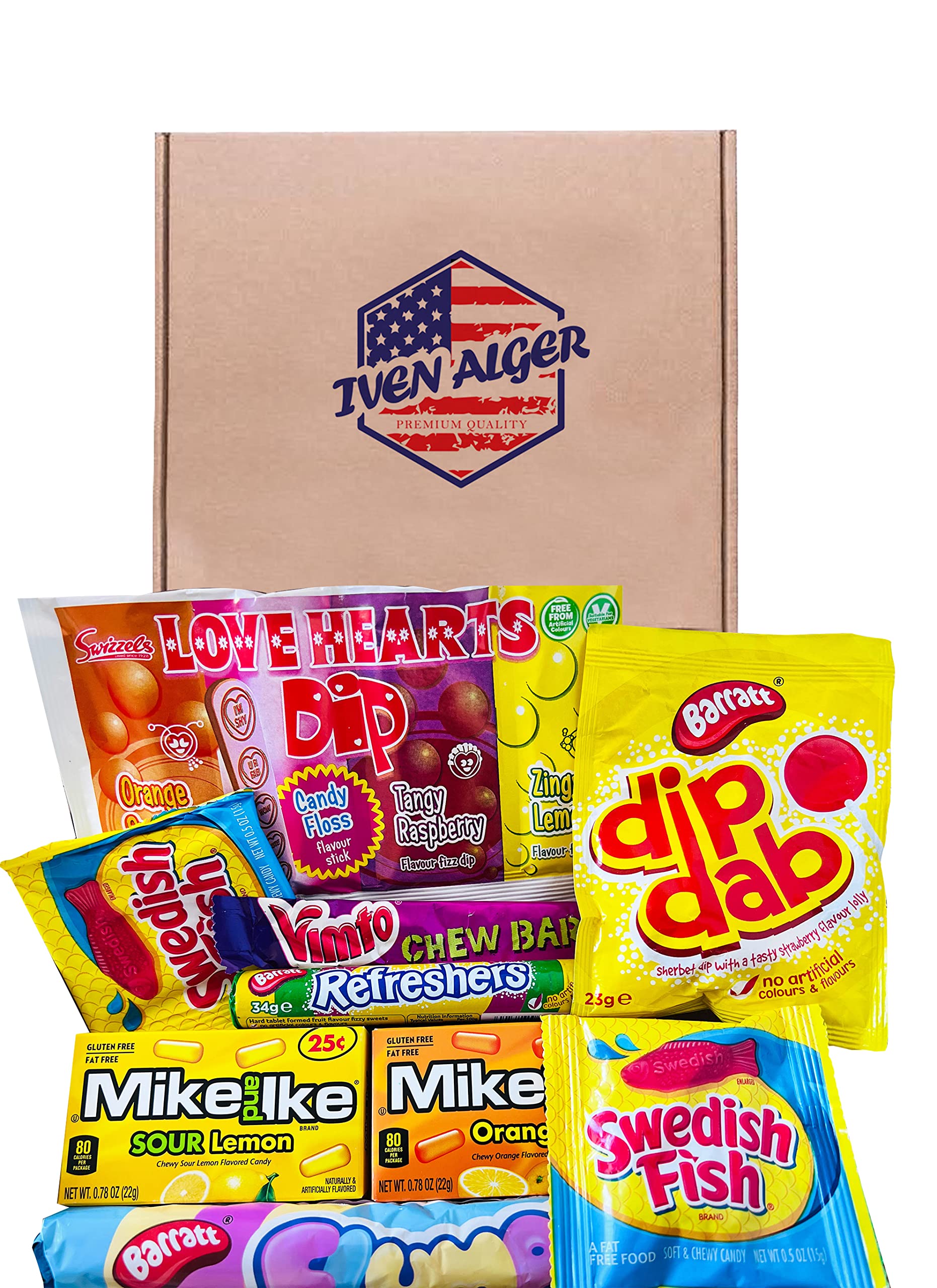 Buy Retro British and American Sweets Hamper Selection Dib DAB, Love ...