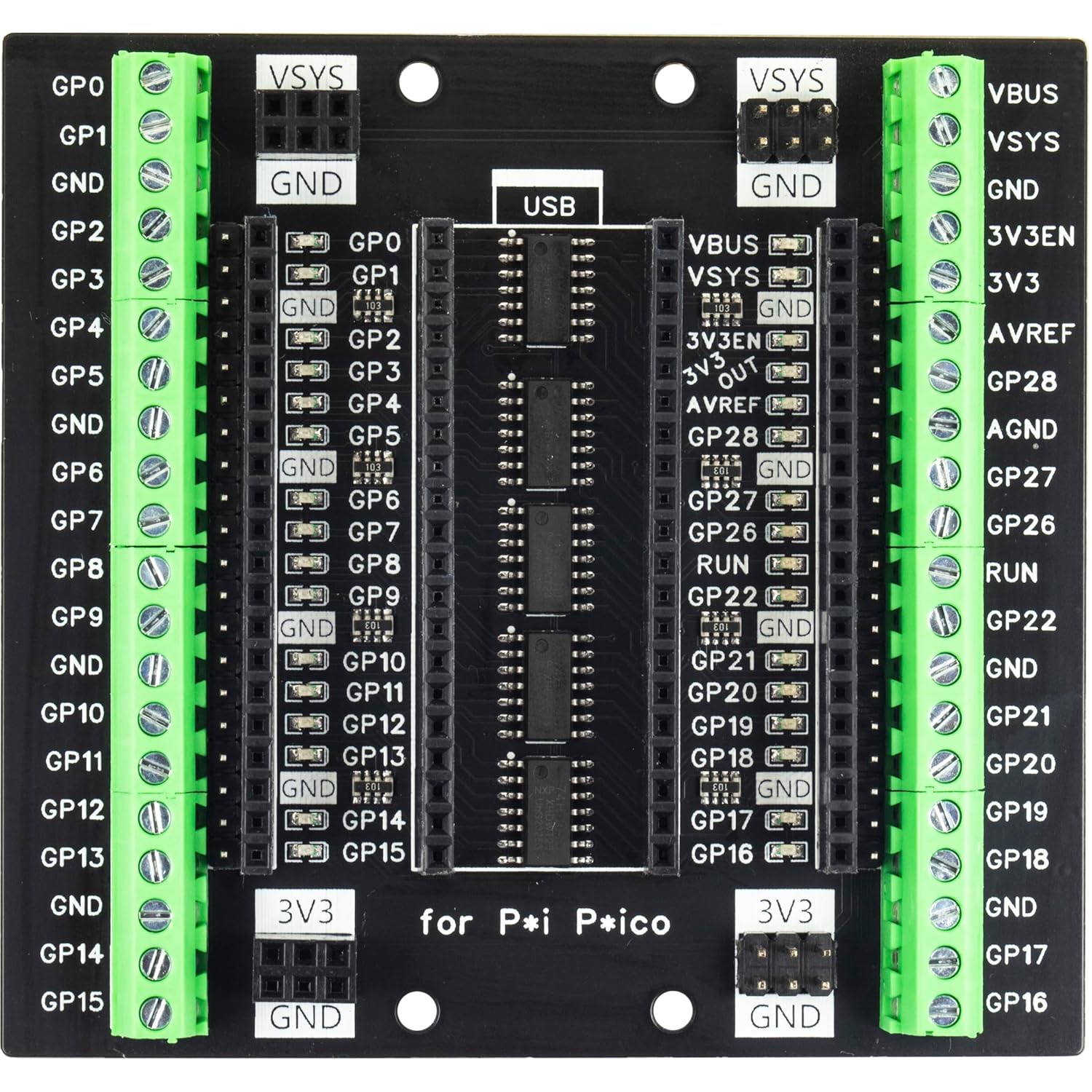 Yddmyo Breakout Board For Raspberry Pi Pico Pico H Pico W Gpio 1 Into 3 Led