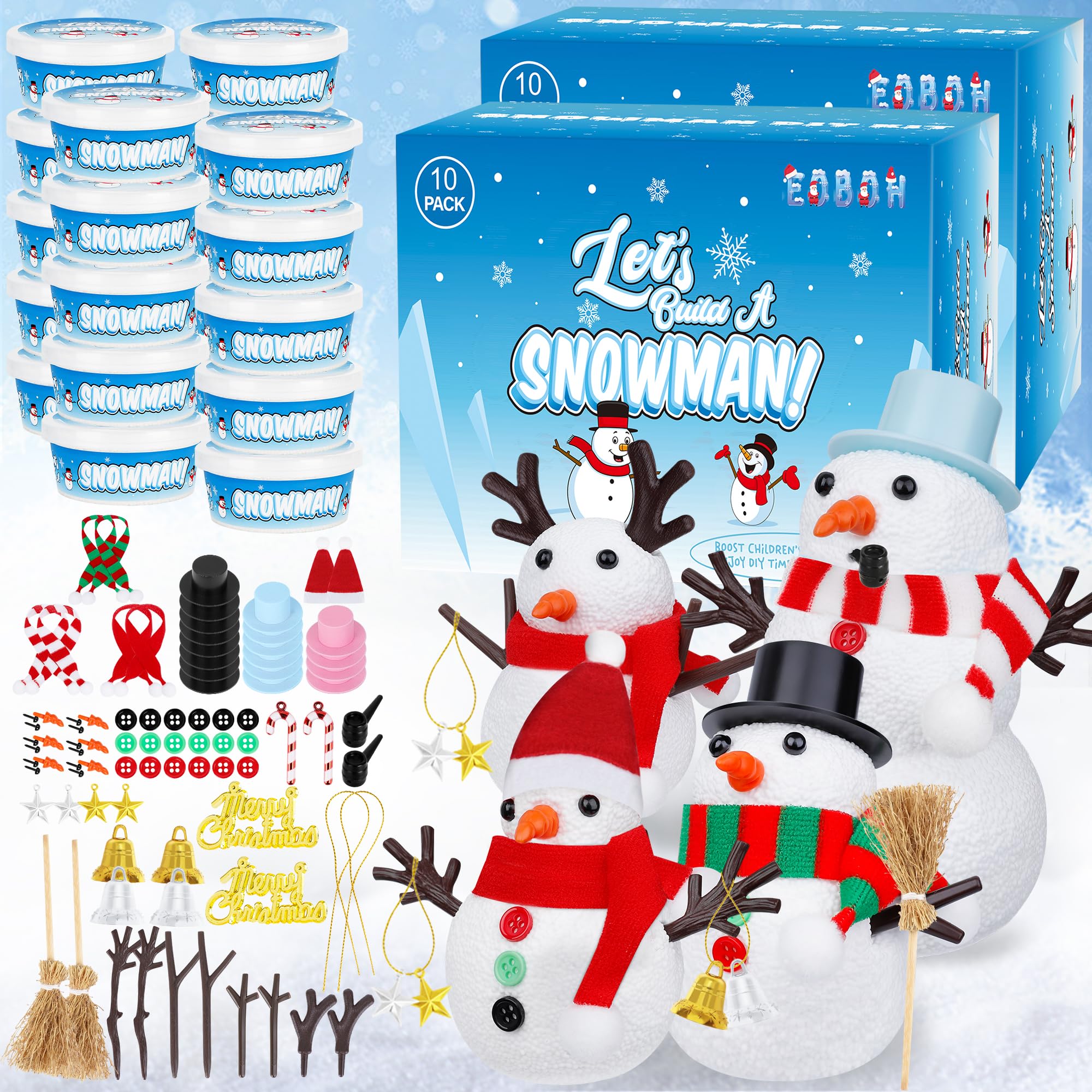 Snapklik.com : 20 Pack Snowman Kit, DIY Christmas Craft For Kids, Build ...