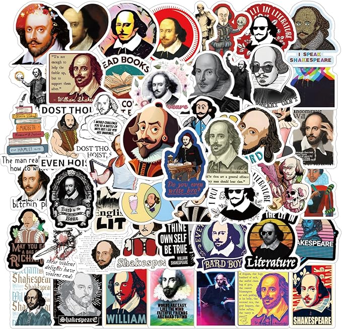 Amazon.com: 61Pcs William Shakespeare Stickers Pack, Aesthetic Vinyl ...