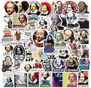 Amazon.com: 61Pcs William Shakespeare Stickers Pack, Aesthetic Vinyl ...