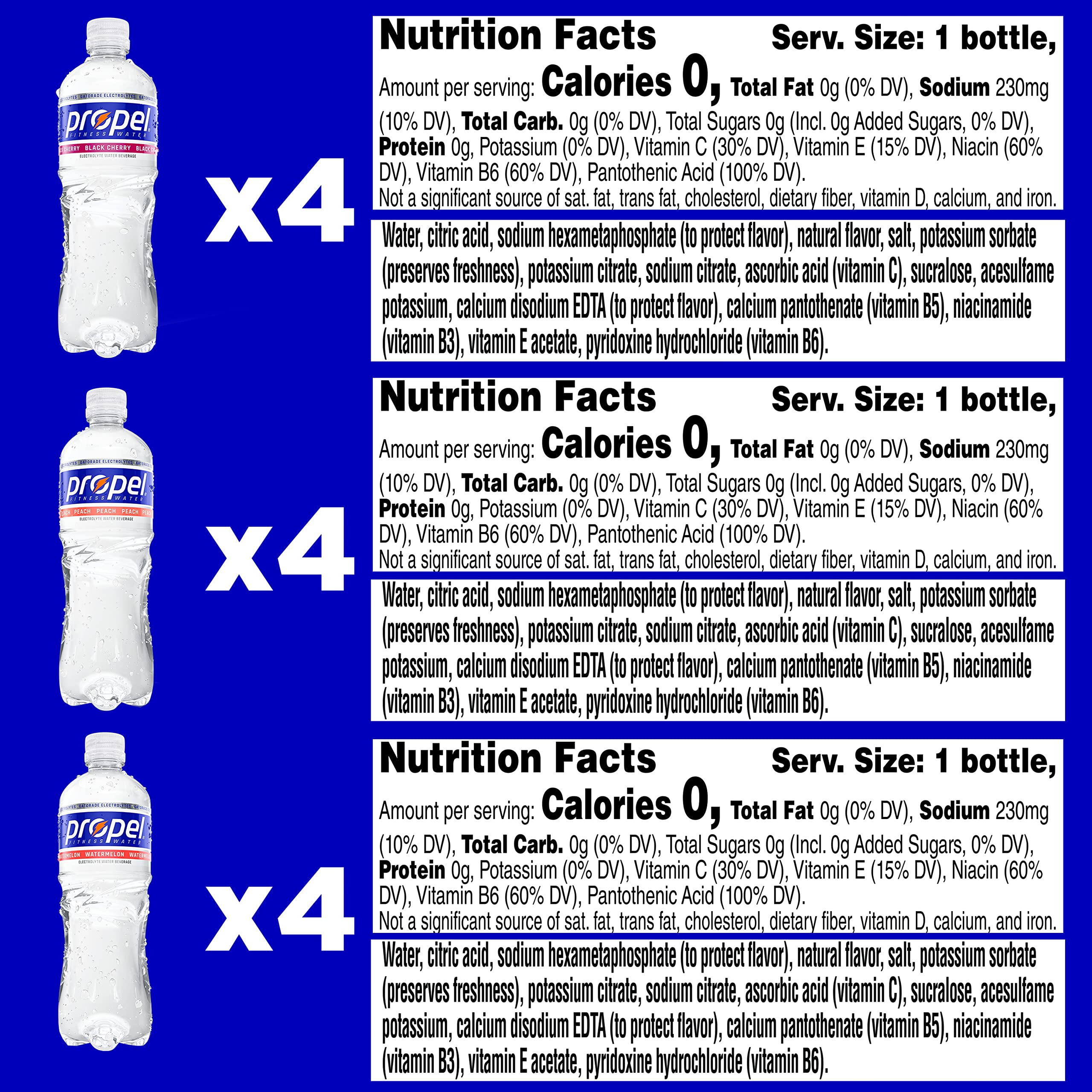 Propel Nutrition Facts
