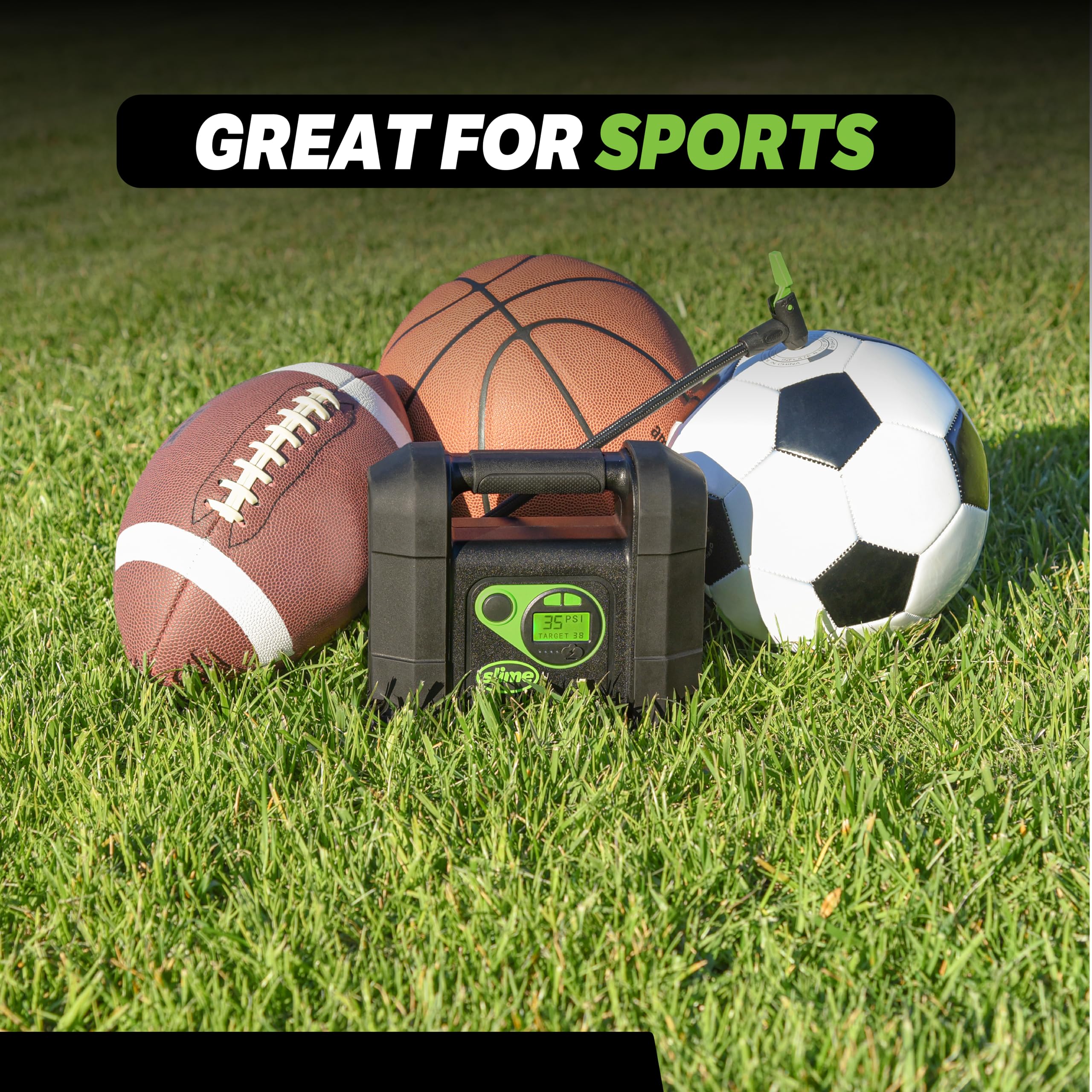 Slime 40080 Cordless Tire Inflator, Rugged Portable Air Compressor Pump ...