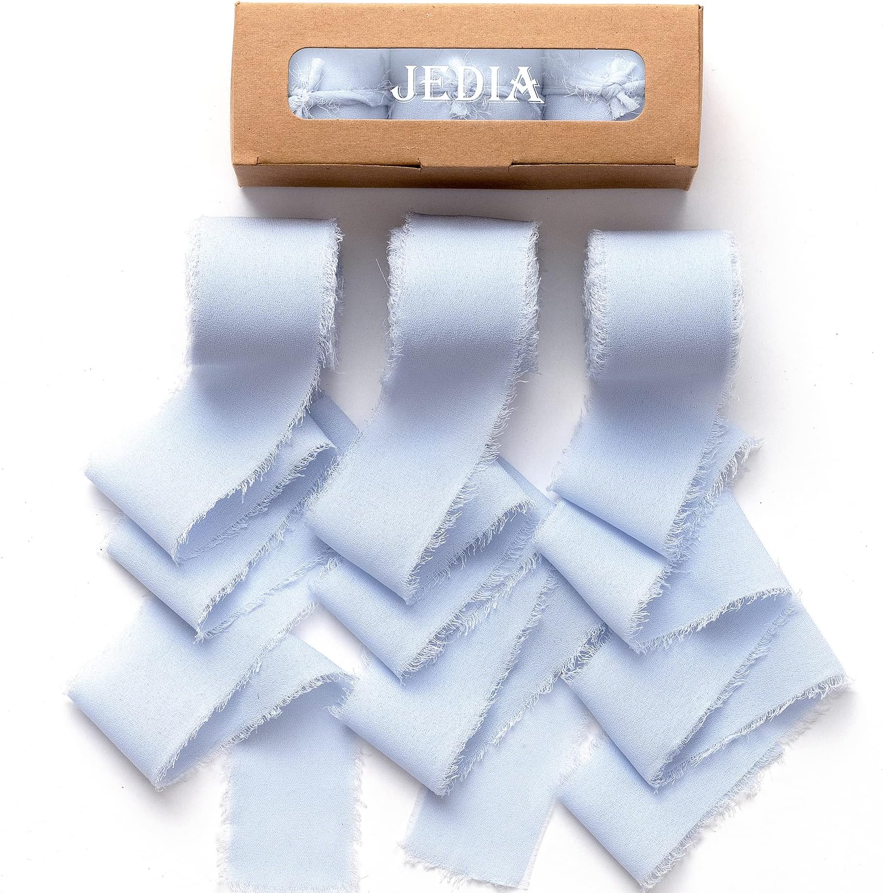 Amazon.com: JEDIA Light Blue Ribbon, 3 Rolls Graduation Chiffon Silk ...