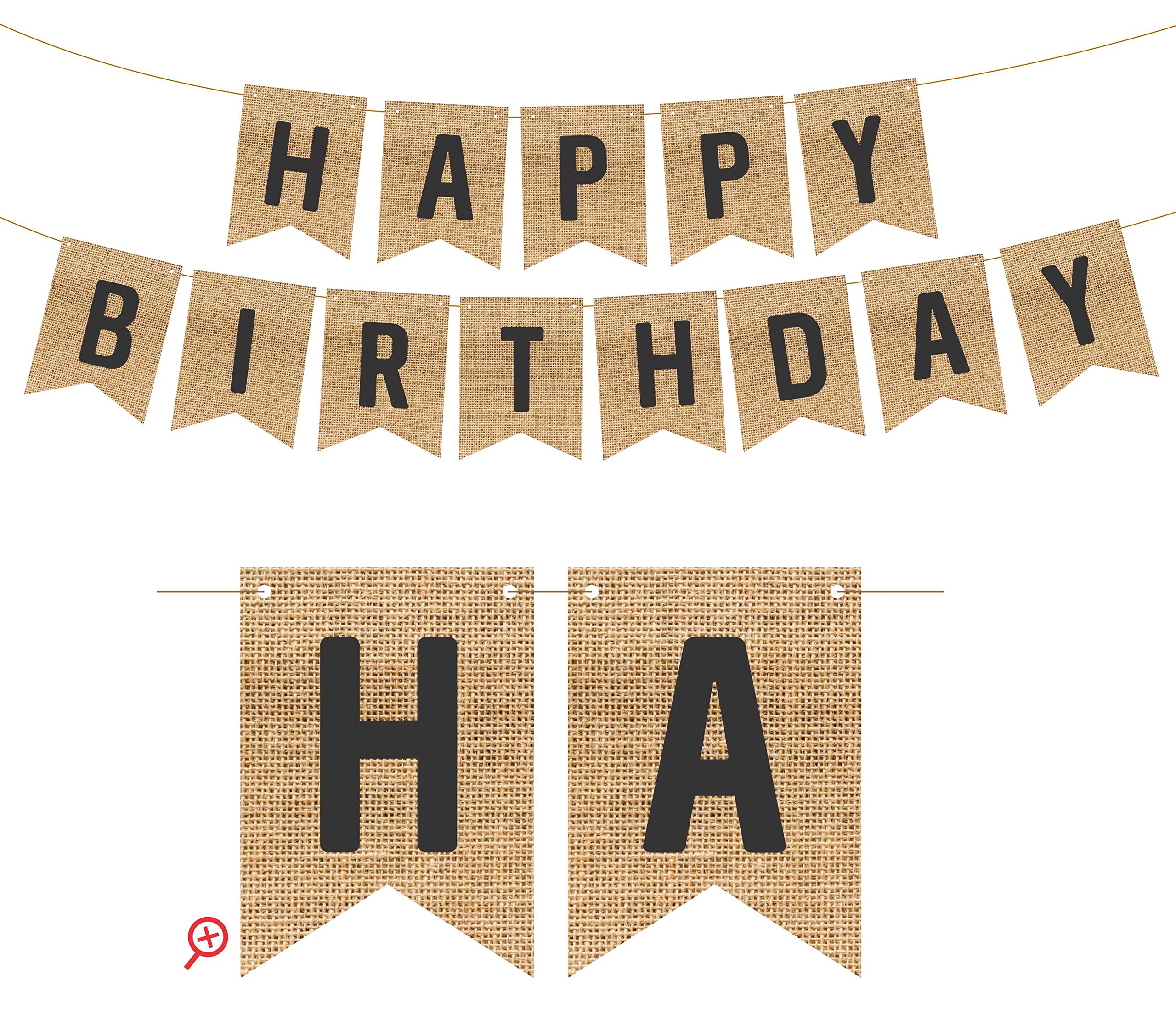 Svm Craft Happy Birthday Banner Burlap Birthday Banner Black Letter ...
