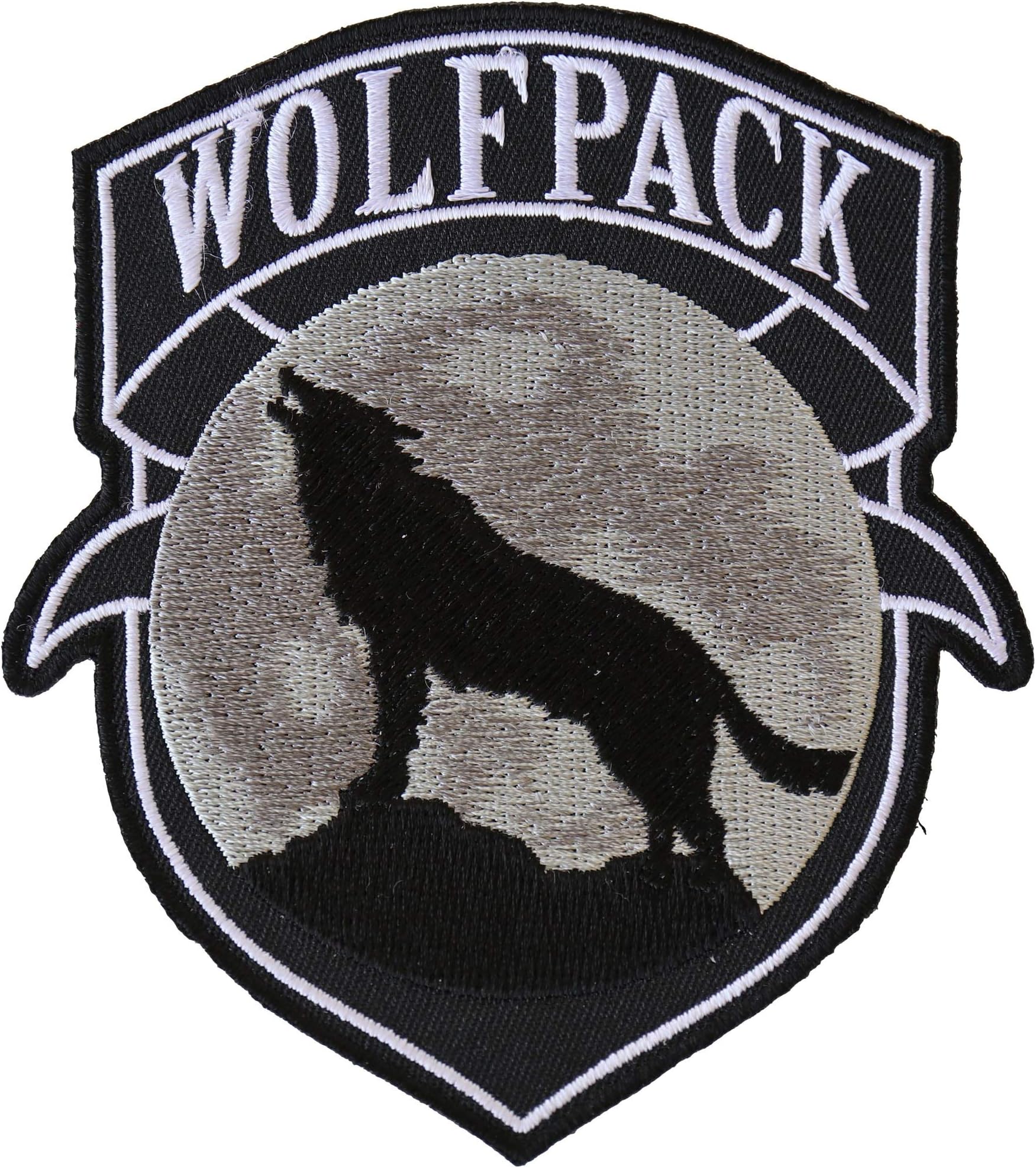 Amazon.com: (2" x 4") Wolves - Black/White Embroidered Iron on Patch
