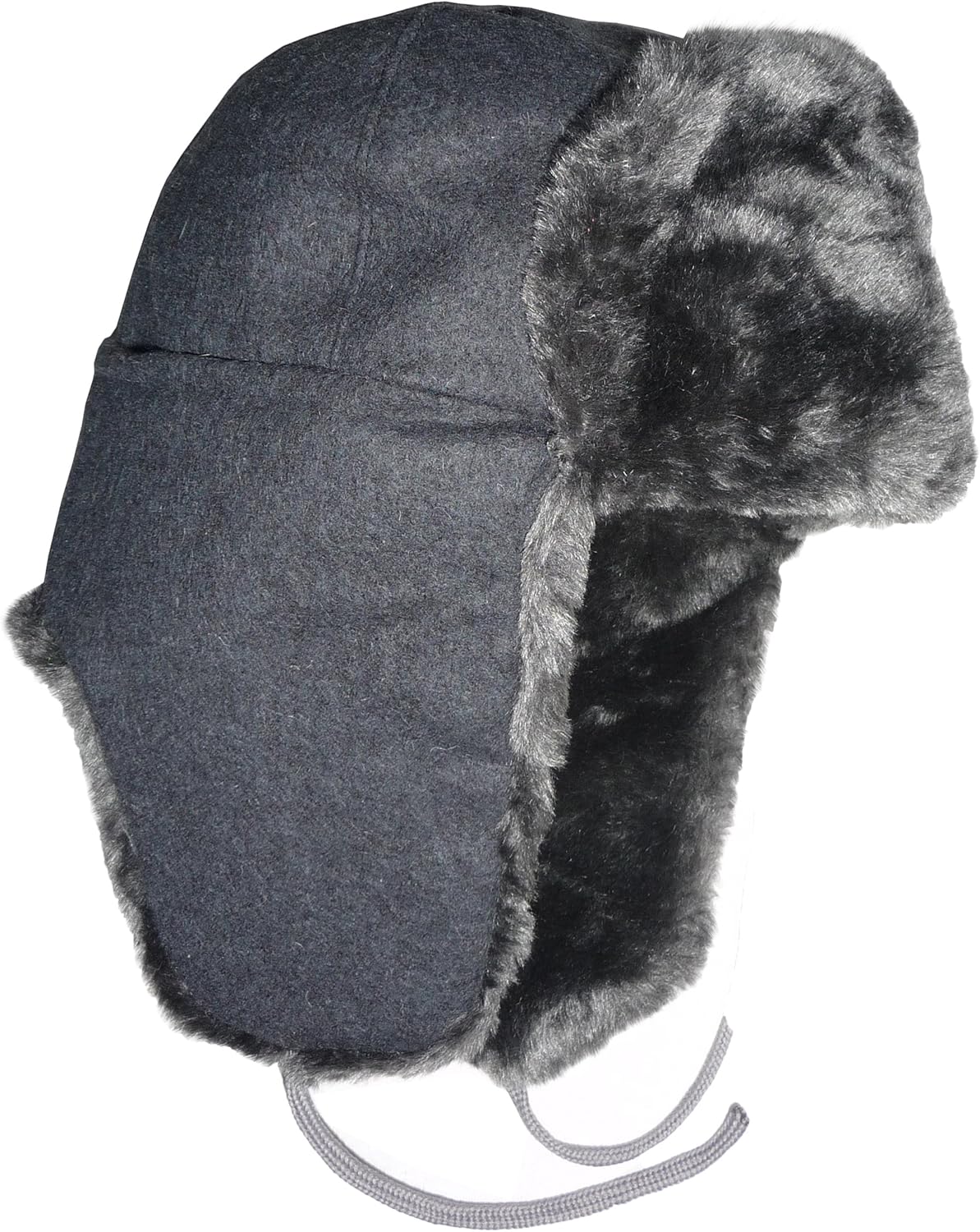 Amazon.com: Faux Fur Ushanka Russian Winter Hat. Gray, with Soviet ...