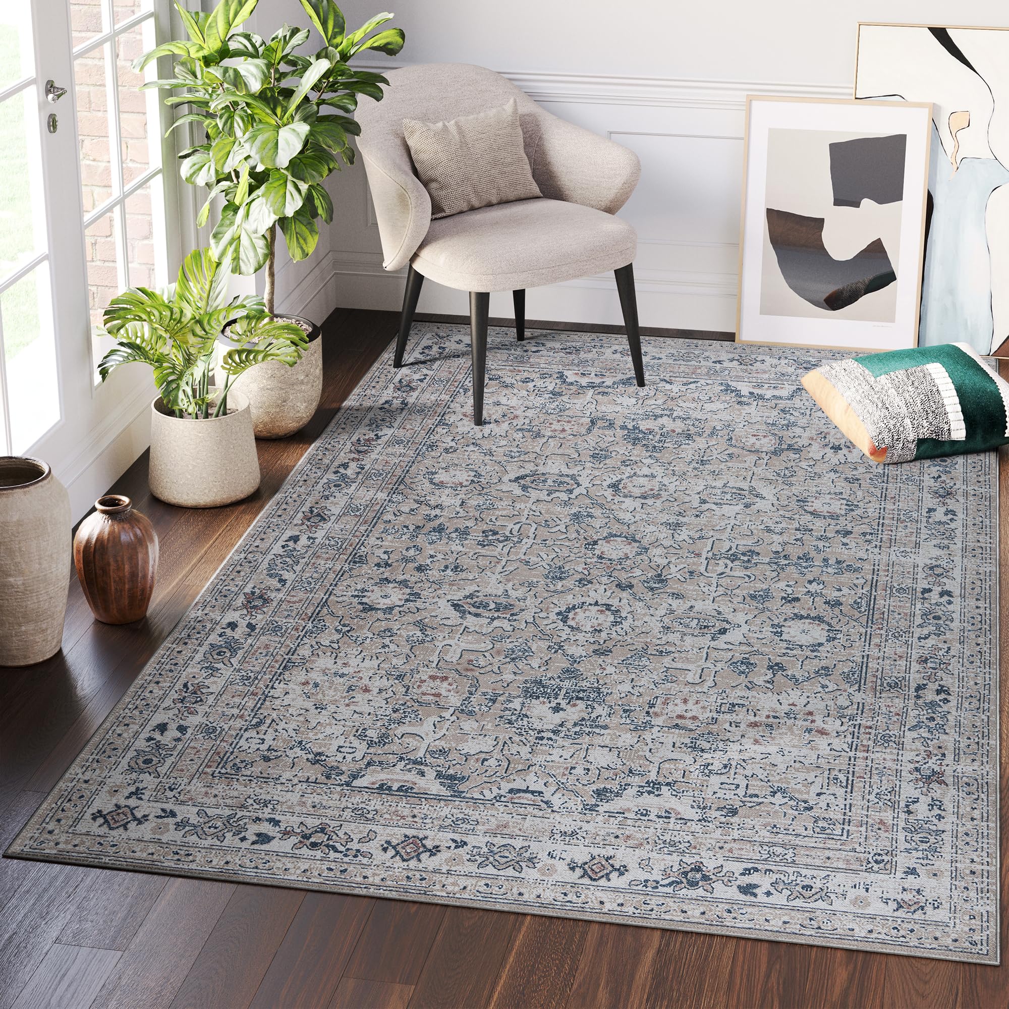 TAPISO Ritz Vintage Rug - Area Rugs Living Room, Bedroom, Kitchen ...