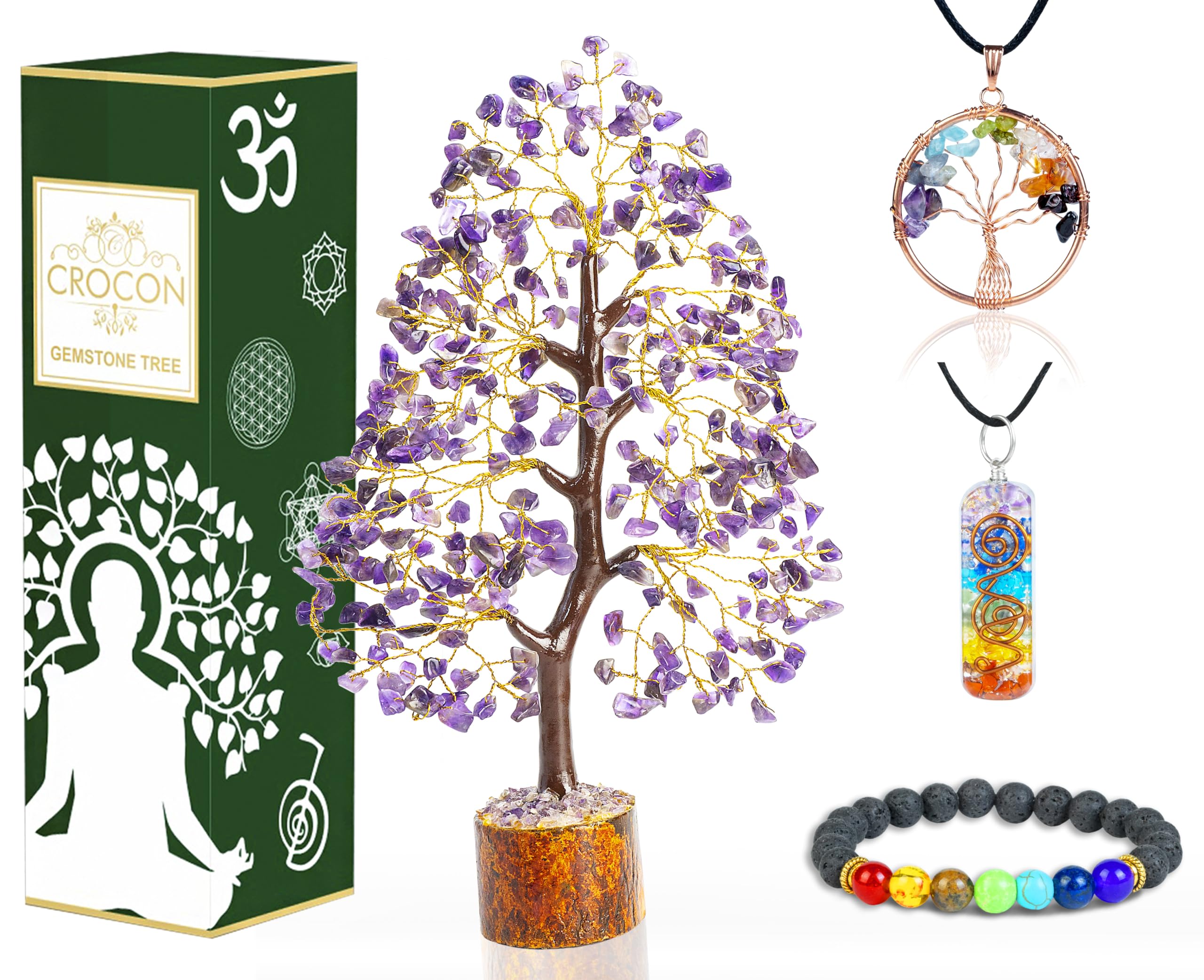 Amazon.com: Amethyst Crystal Tree of Life - Chakra Tree of Life ...