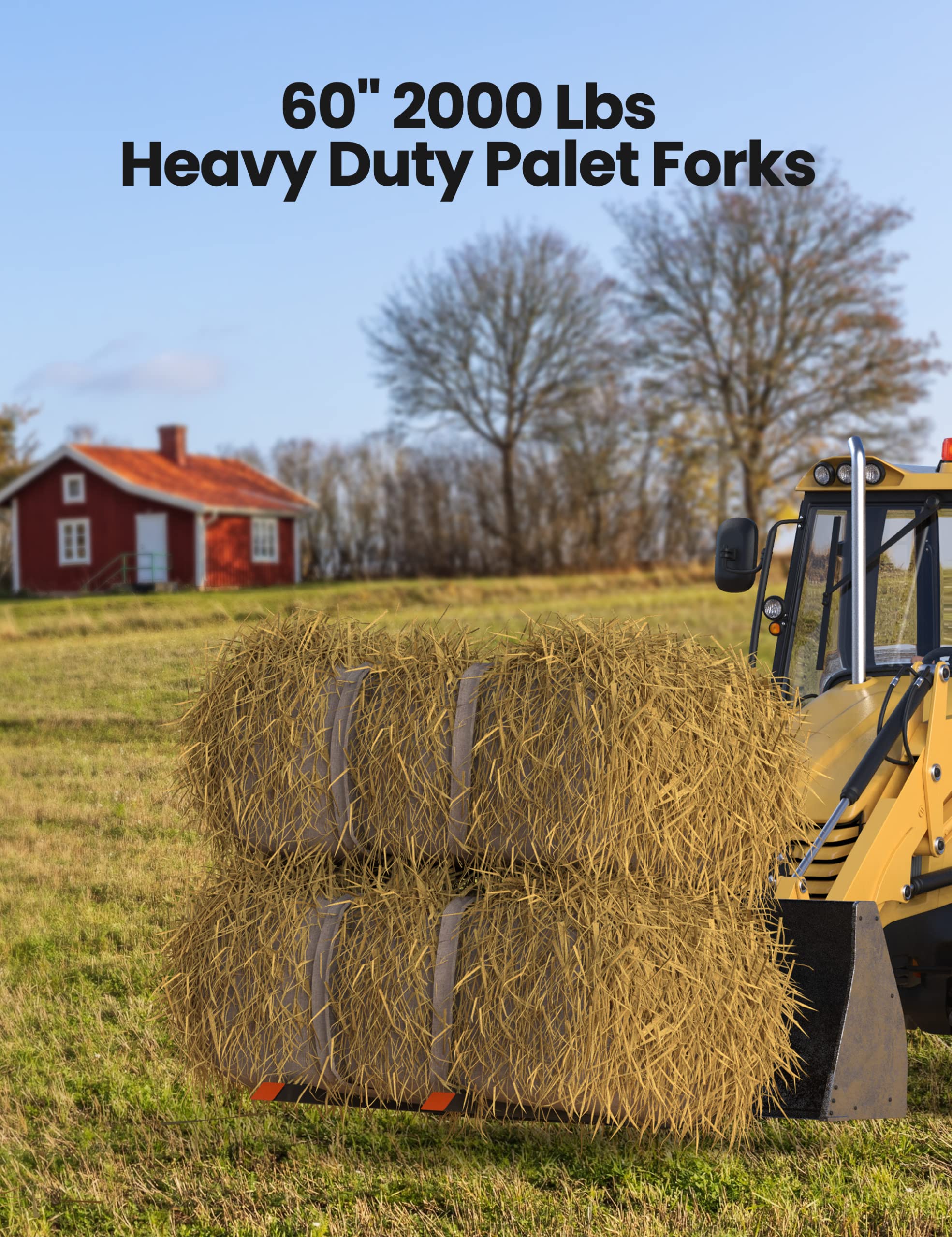 Snapklik.com : KYBOLT 2000 Lbs 60" Heavy Duty Clamp-on Pallet Forks