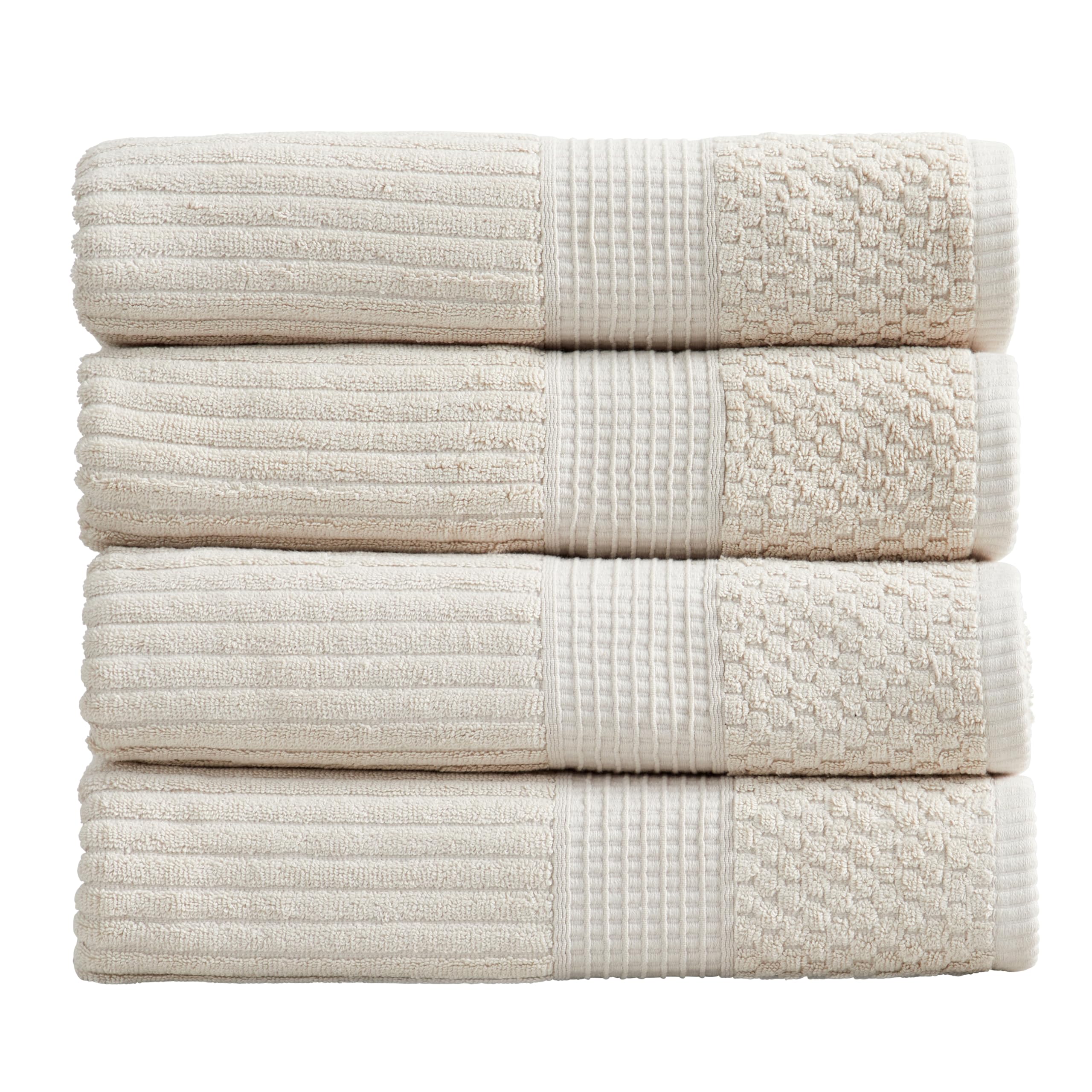 Amazon.com: Springtree Home 100% Cotton Bath Towel Set of 4 | Super ...