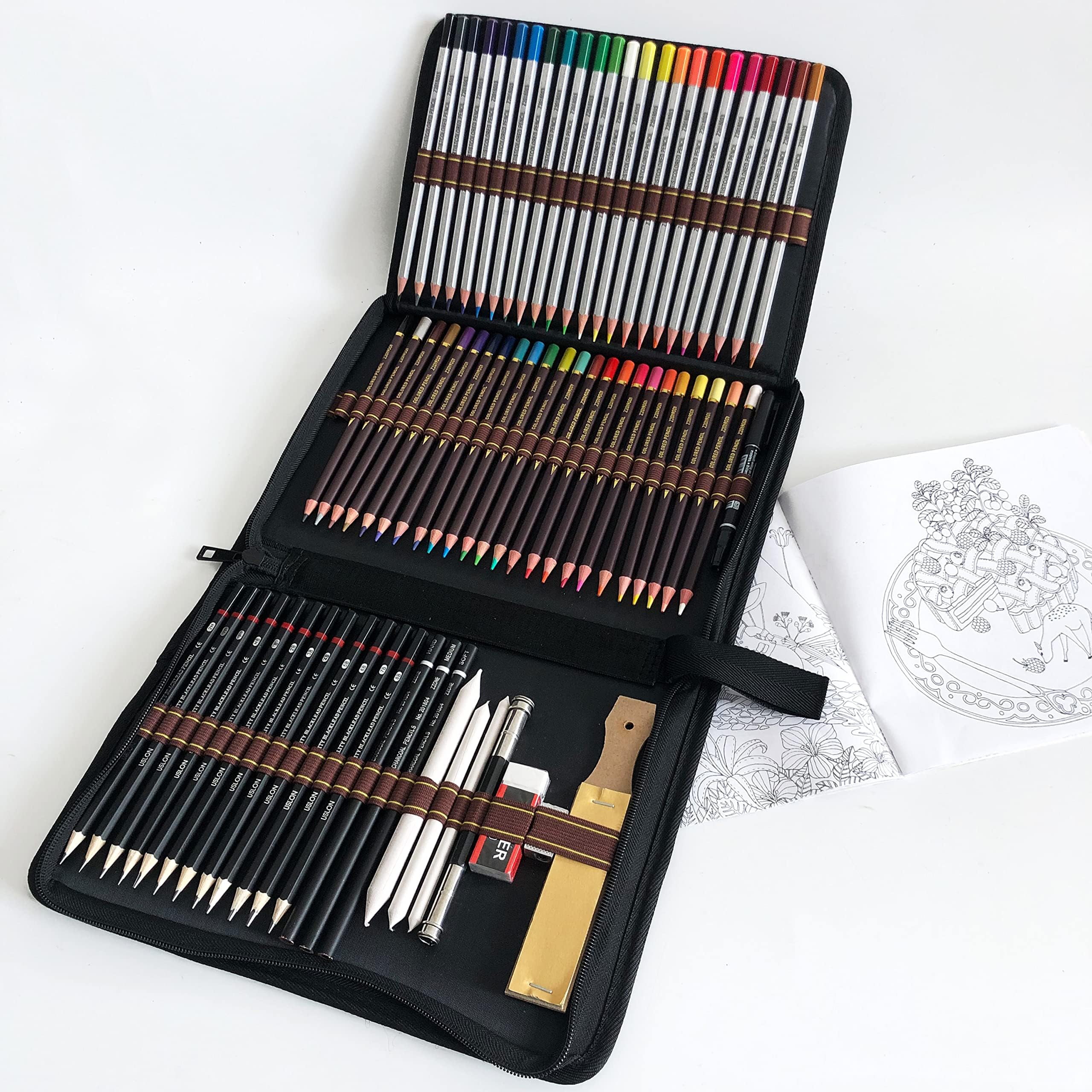 72 Buntstift set,Bleistift set, Farbstifte Zeichenstifte Malset Set mit ...