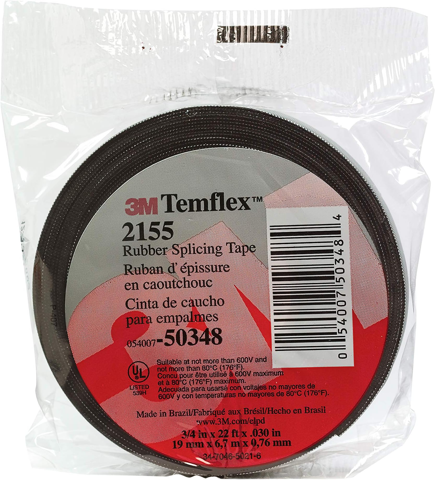 Amazon.com: 3M Safety 3M 2155 Rubber Splice Tape, 3/4 in x 22 ft, Black ...