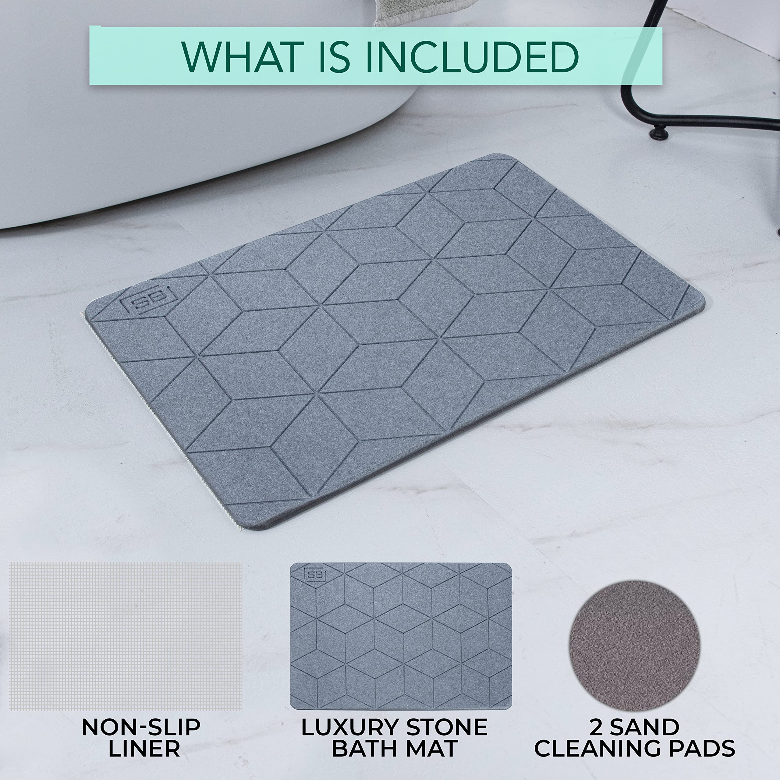 Supply Buys Luxury Stone Bath mat â€“Non-Slip, Ultra Absorbent ...