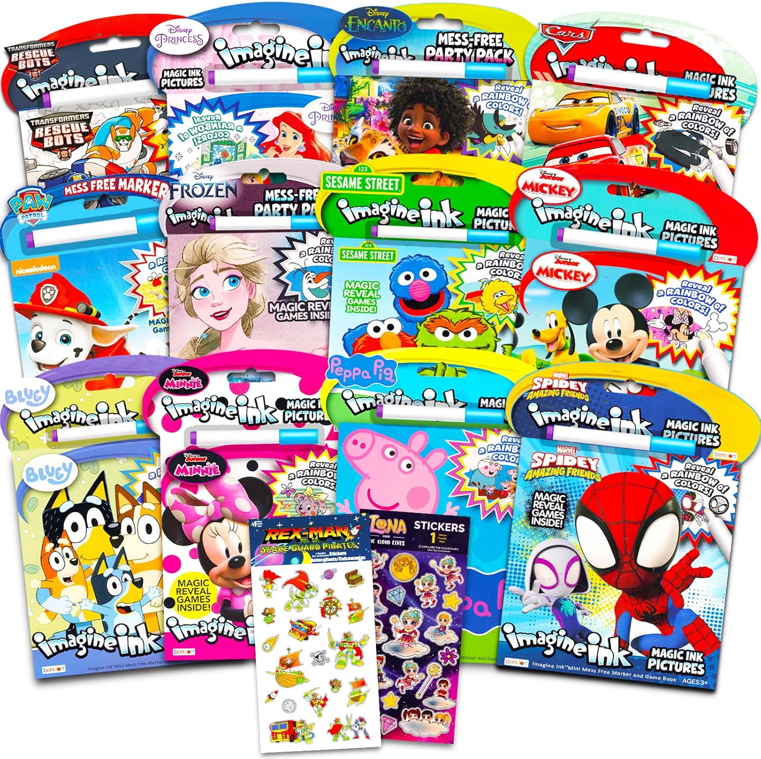 Amazon.com: 72 Mess Free Coloring Pages with Mini No Mess Markers ...