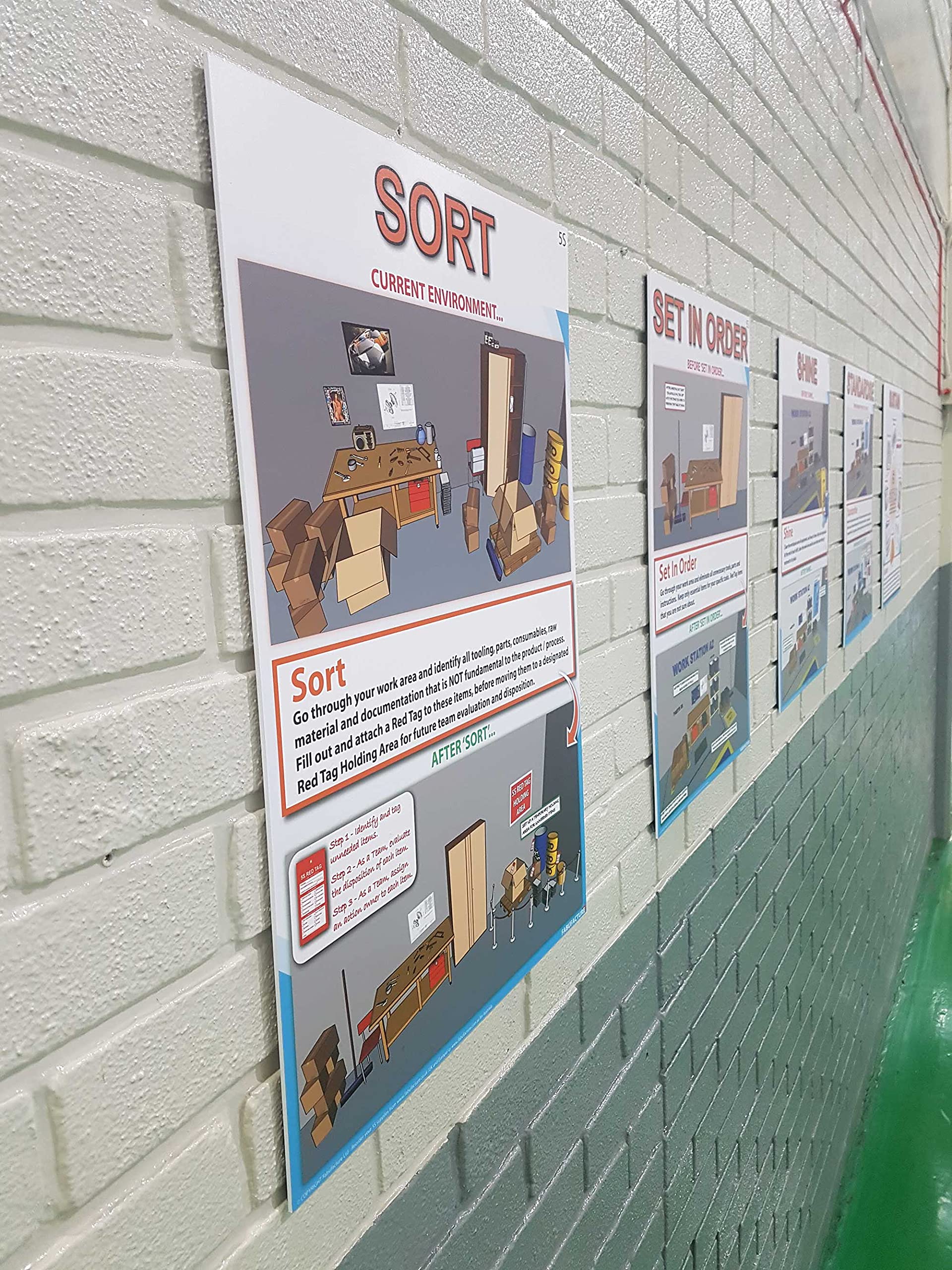 Buy 5S / 6S Lean Kaizen Signs. Set of FIVE A2 sized Foamex Board ...