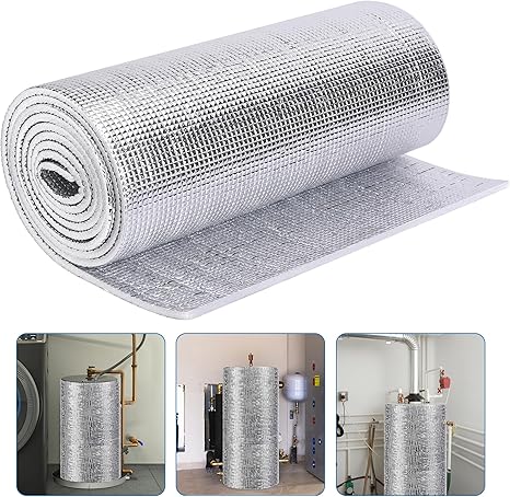 moonoom Water Heater Blanket Insulation Wrap,9.8ftx 15.7in Aluminum ...