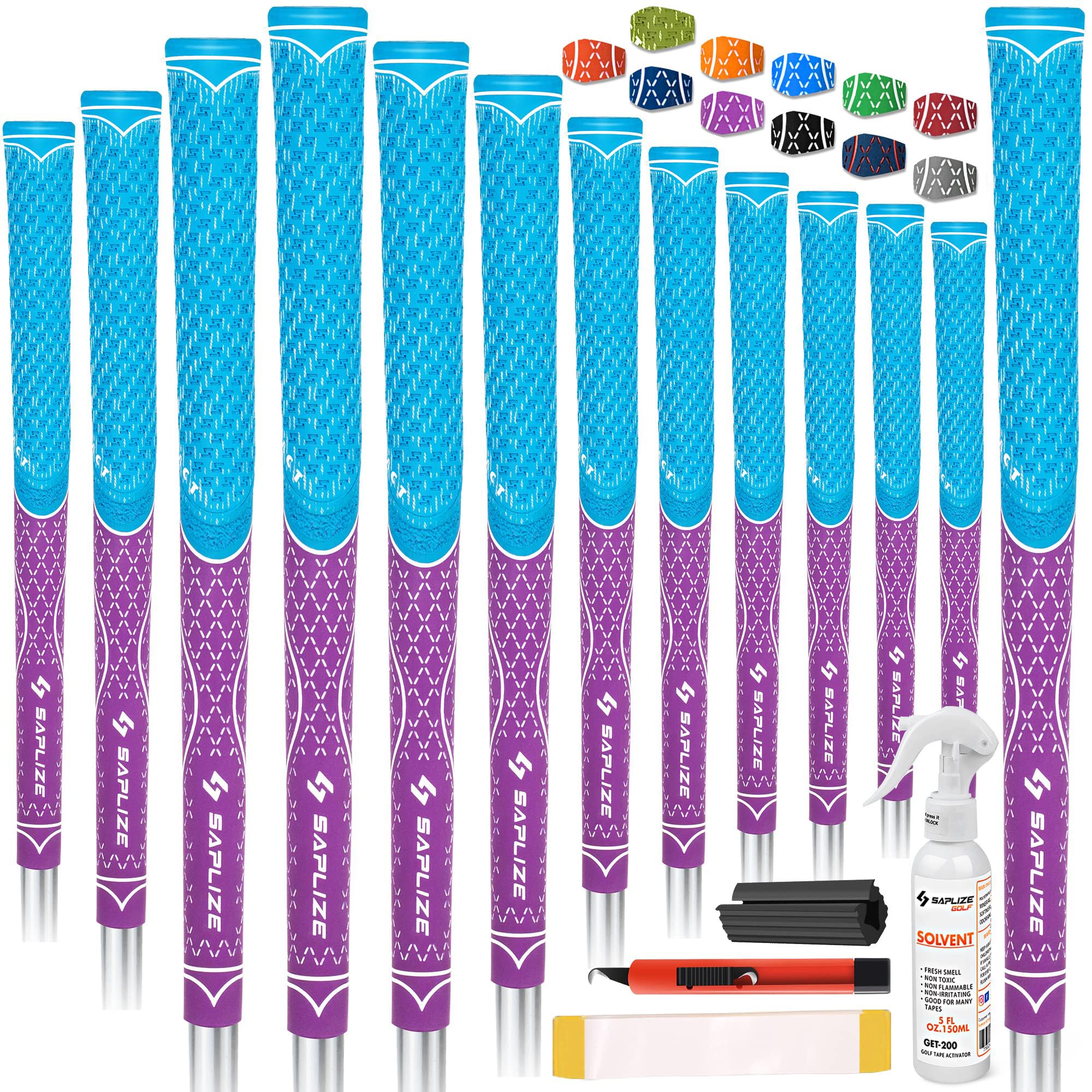 SAPLIZE Hybrid Golf Grips (CL07) - Set of 13, Innovative Design, Cross ...