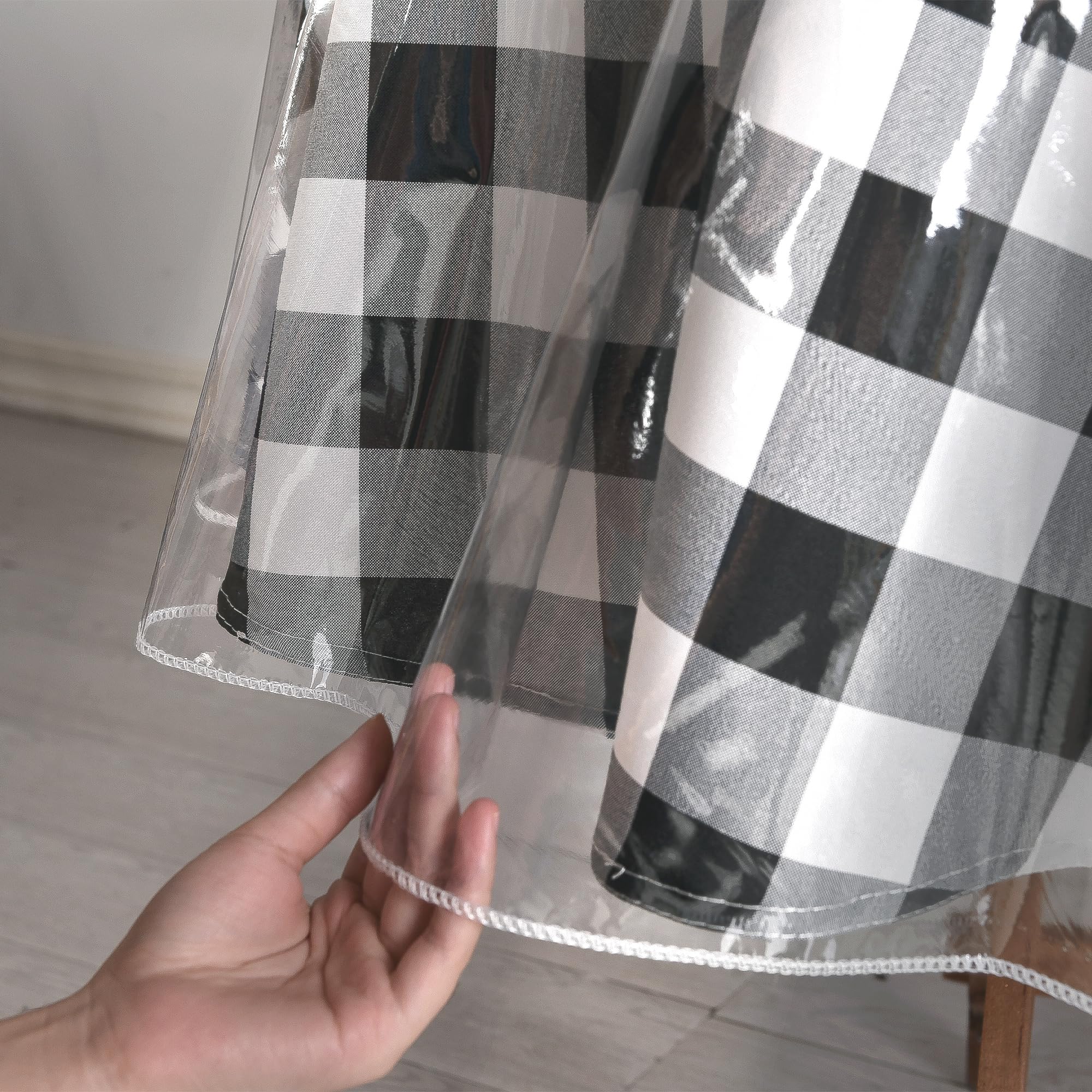 Amazon.com: Hiasan Round Plastic Table Cloth 60 Inch - 100% Waterproof ...