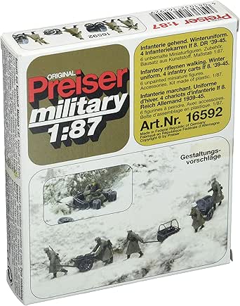 Amazon.com: Preiser 16592 Former German Army WWII Unpainted Figure Sets HO Scale Military Model ...