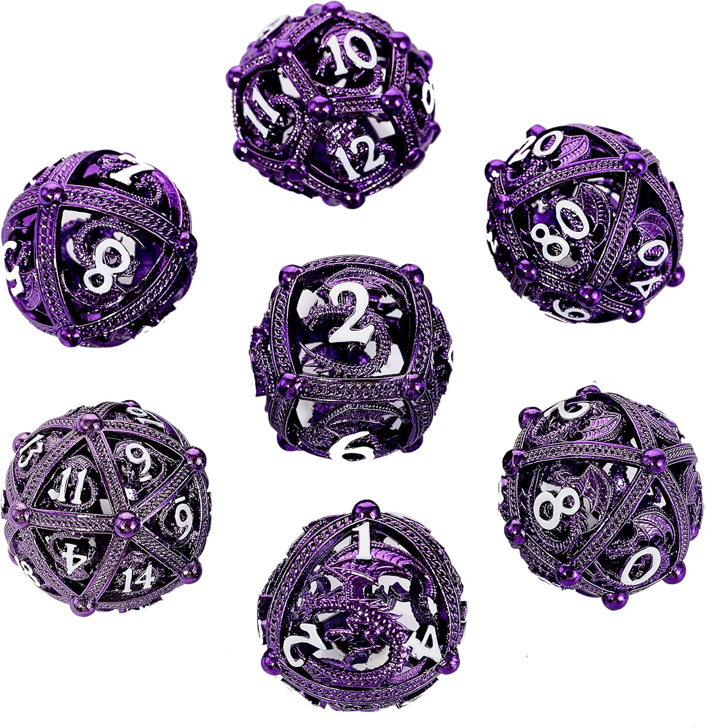 Buy Metal DND Dice Set - Unique Round Hollow Orb Design for Better ...