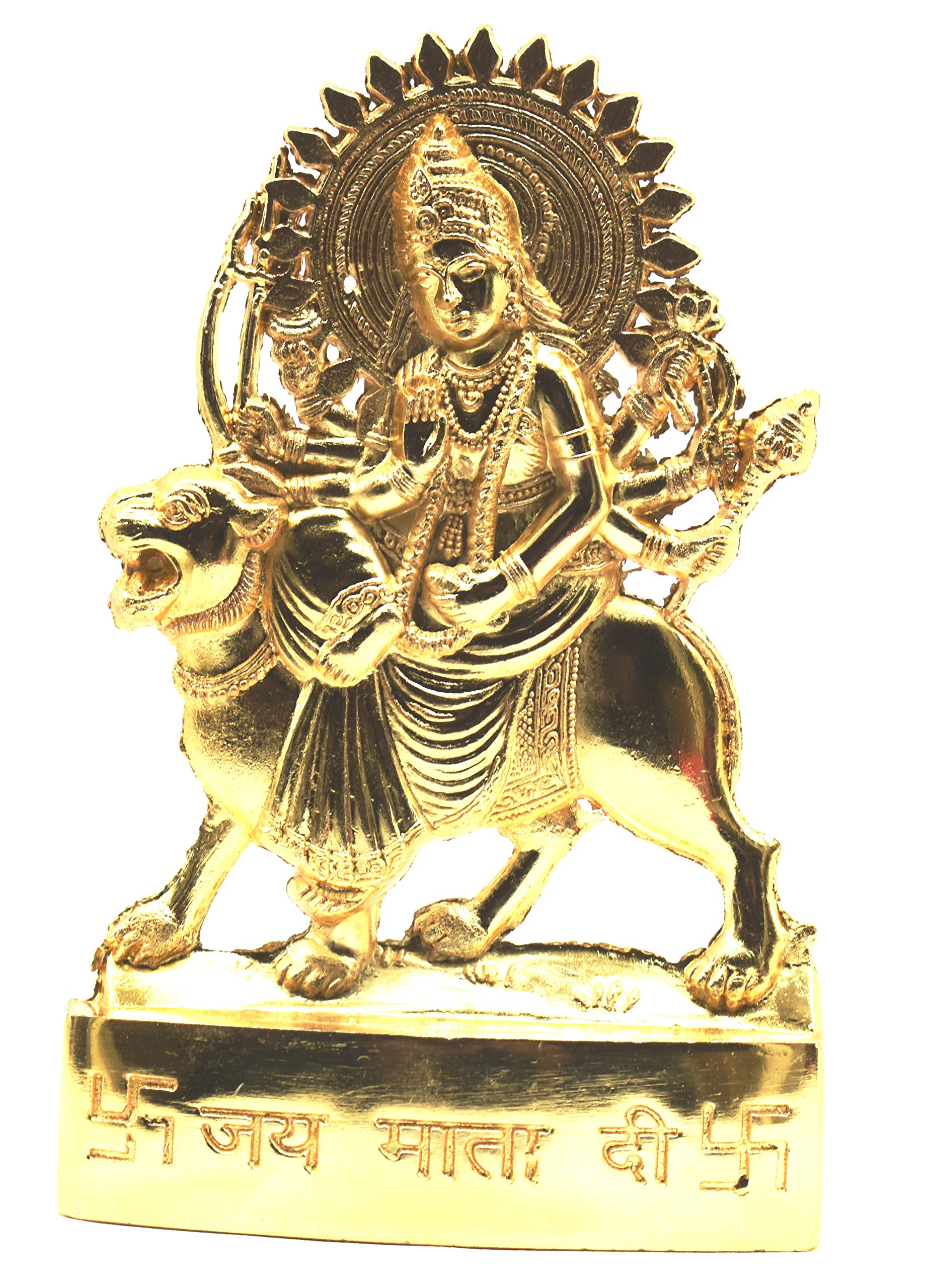 Buy Sri Durga Shakti Statue Yantra Yoga Tantra Metal Golden Statue for ...
