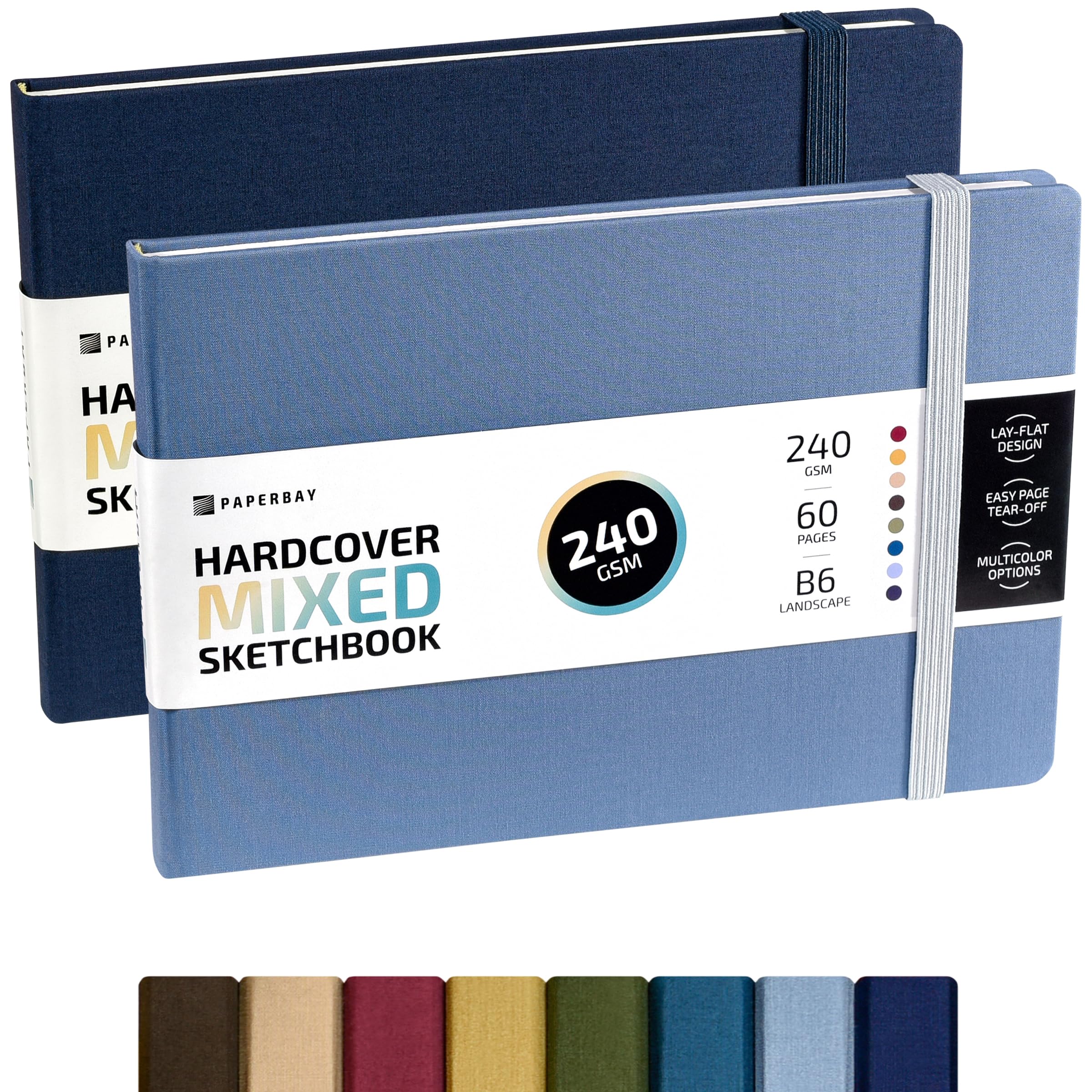 Amazon.com: PaperBay 240 GSM Mixed Media Sketchbook 2-Pack, 5.3x7.7 in ...