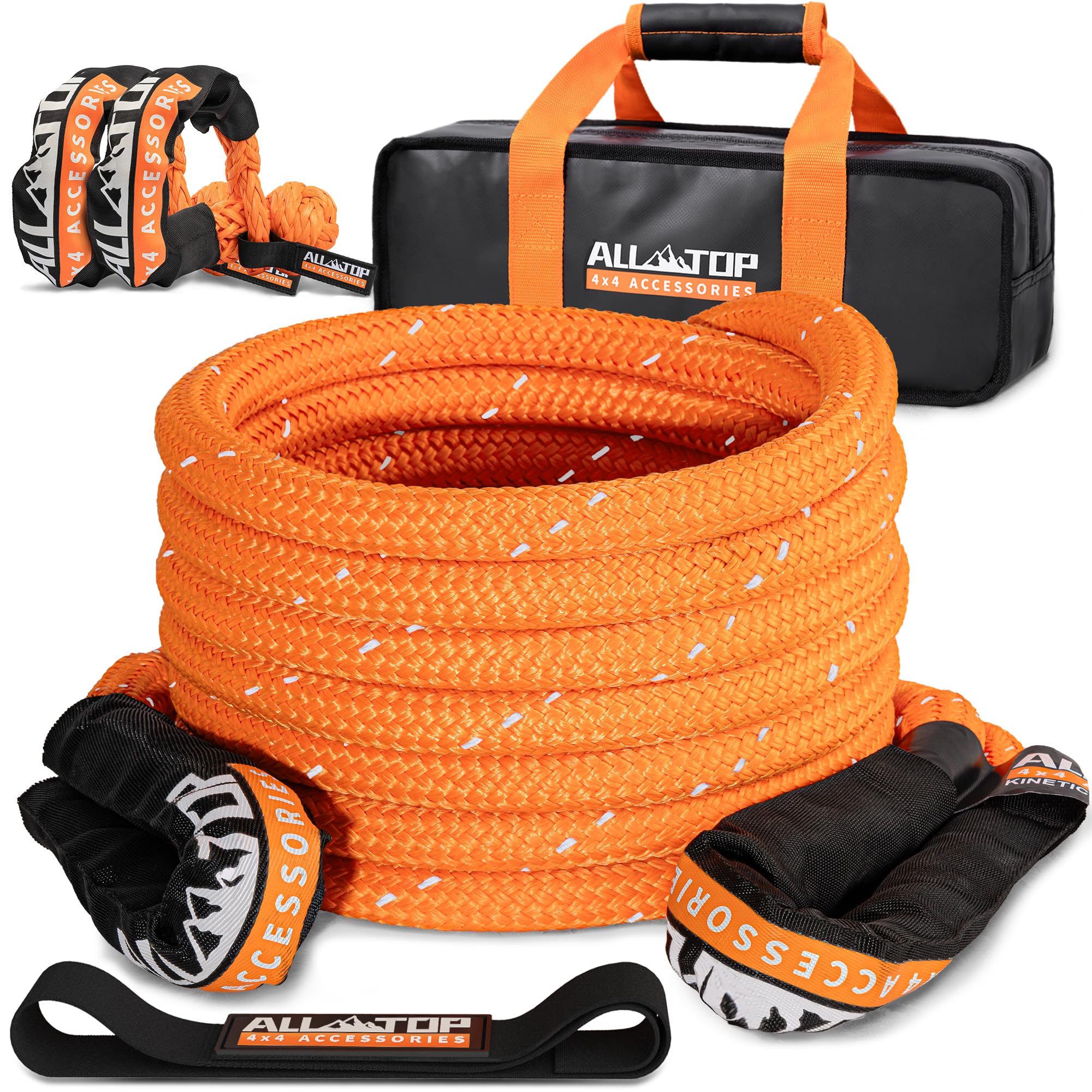 Amazon.com: ALL-TOP Kinetic Rope Kit (Reflective) w/ 2 Soft Shackles ...