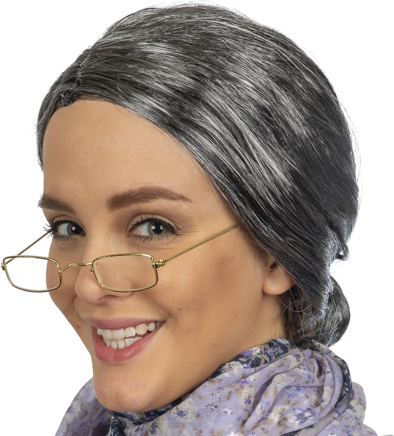 Amazon Skeleteen Old Lady Costume Set Grey Granny Wig And Fake Amazon Skeleteen Old Lady Costume Set Grey Granny Wig And Fake